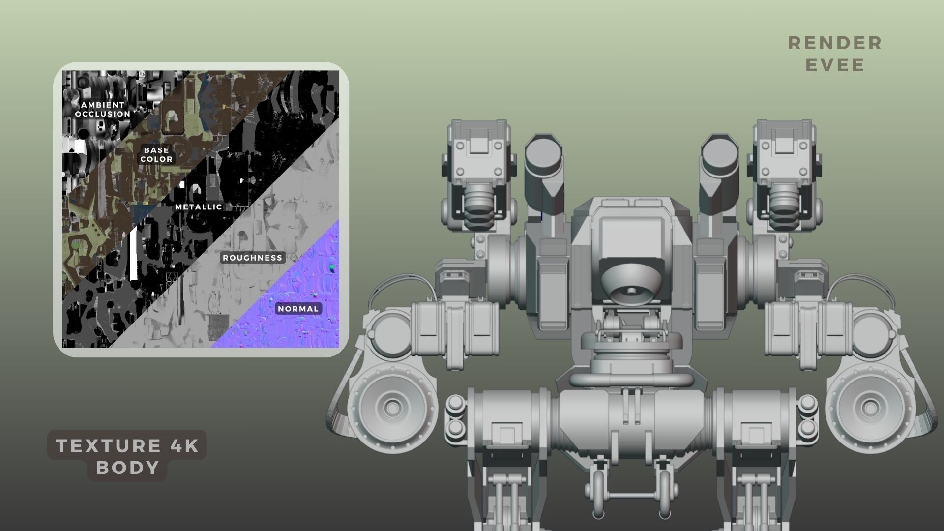 Renderella - Large Combat Robot 3D Animation in Blender