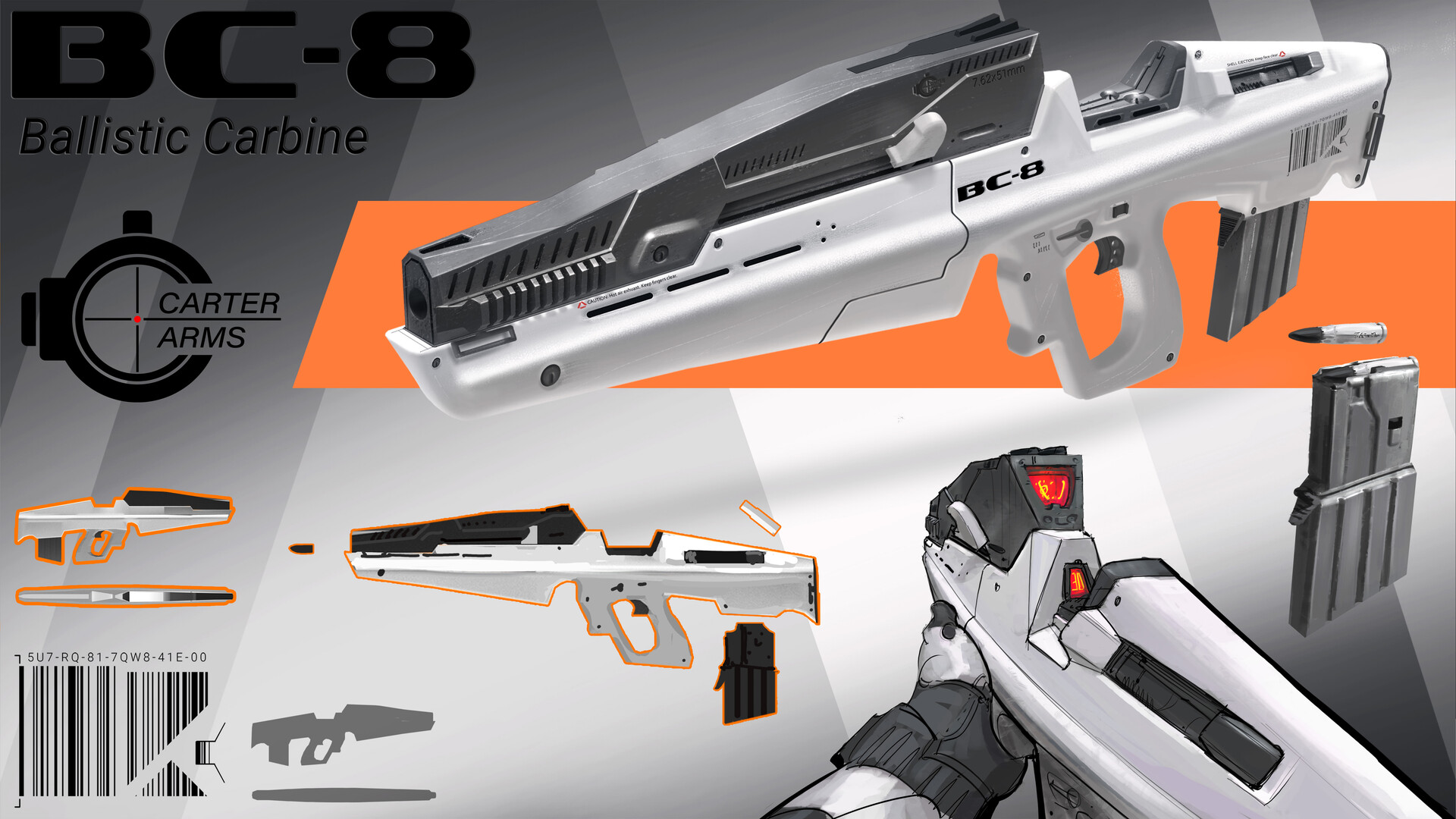 ArtStation - BC-8 Ballistic Carbine: Science Fiction Rifle