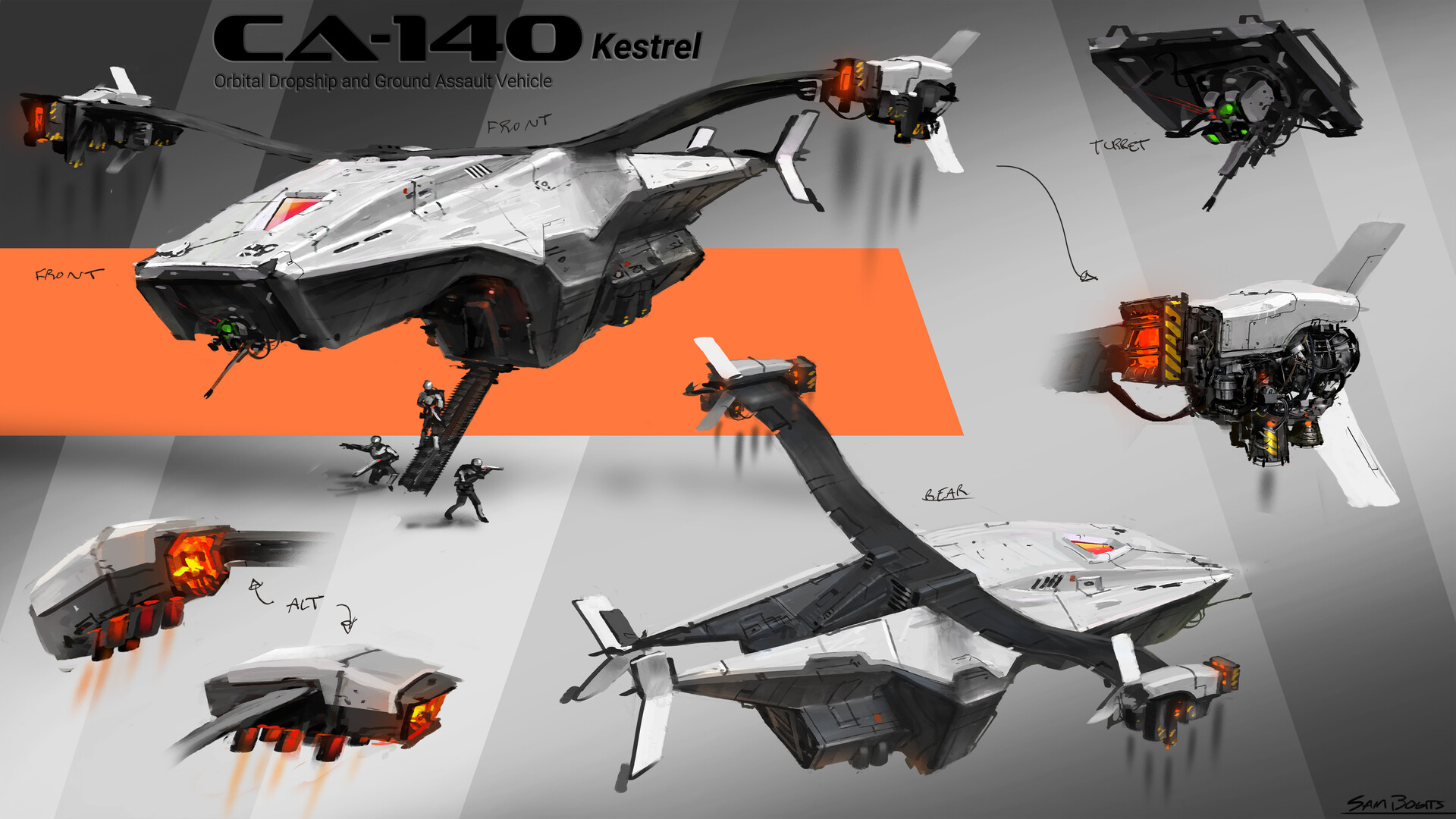 ArtStation - CA-140 Kestrel: Orbital Drop Ship and Ground Assault Vehicle