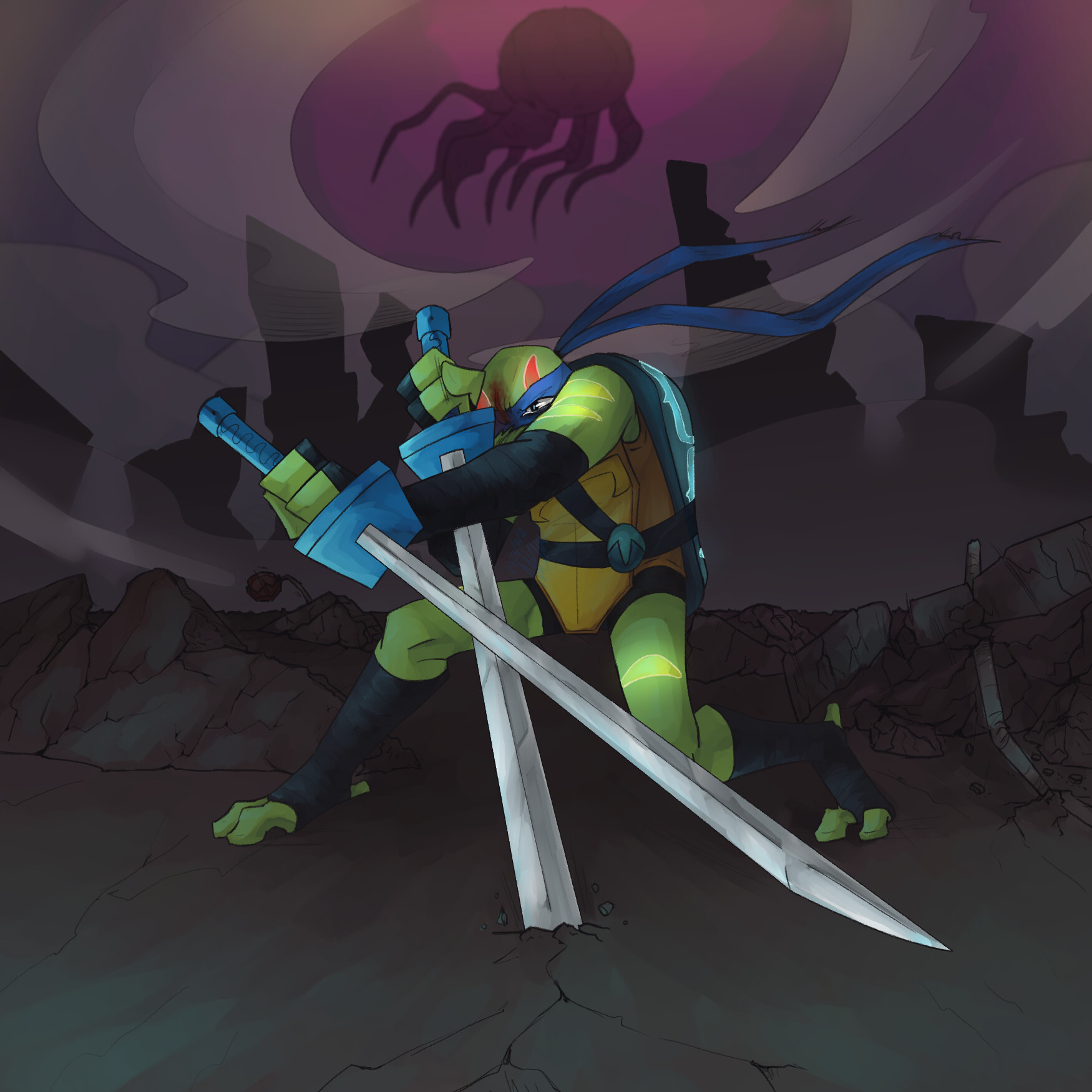 ArtStation - Leonardo (Rise of the TMNT) Fanart Illustration