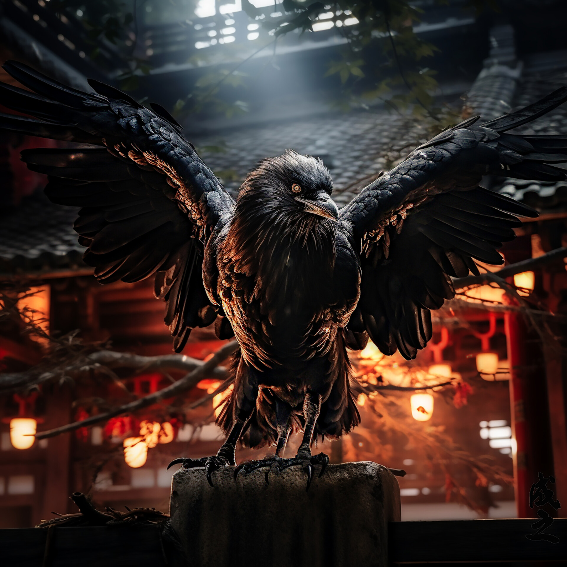ArtStation - Yatagarasu ( Japanese three-legged Crow who helped the ...