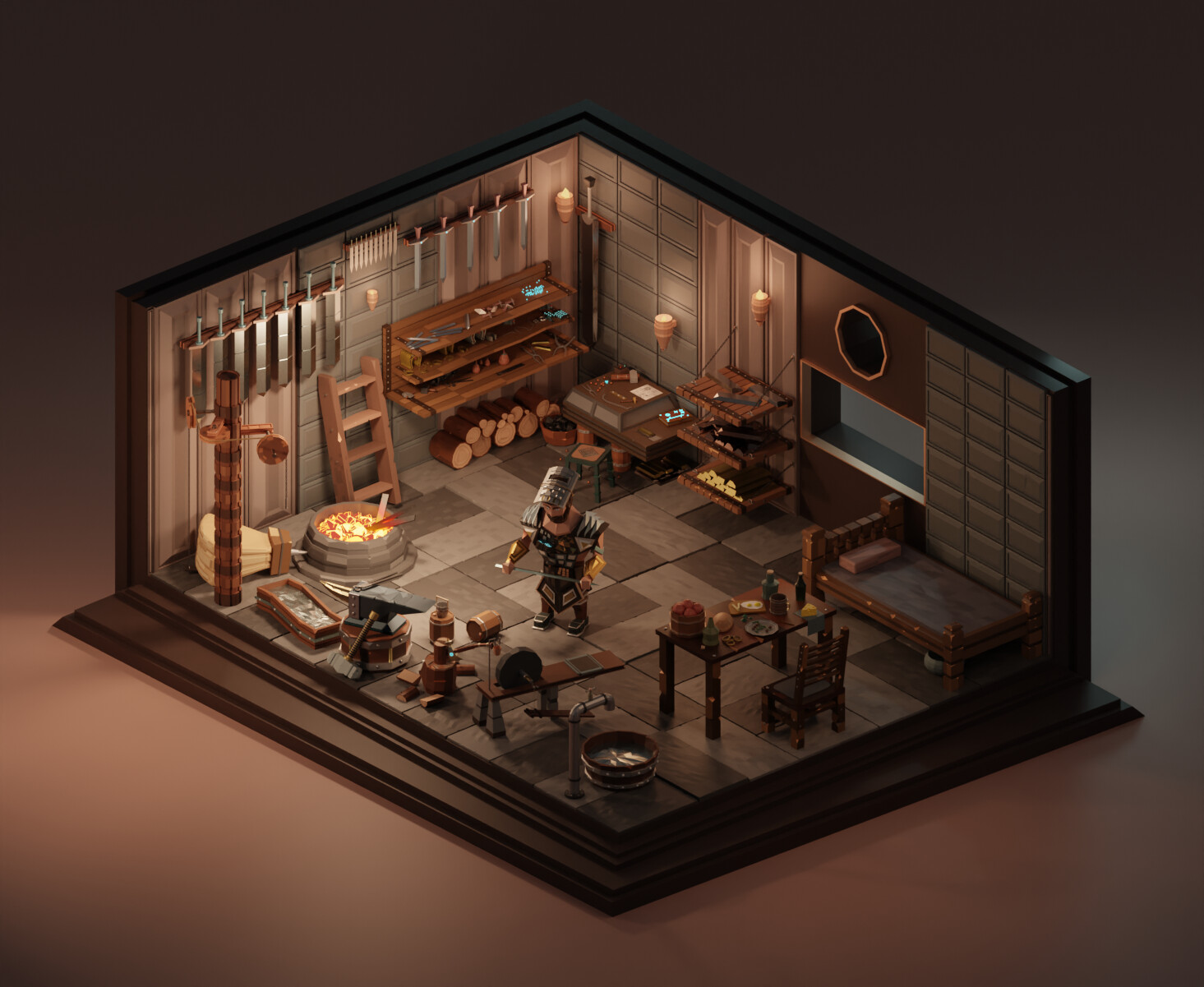 ArtStation - The Art of Smithing: A Low-Poly scene