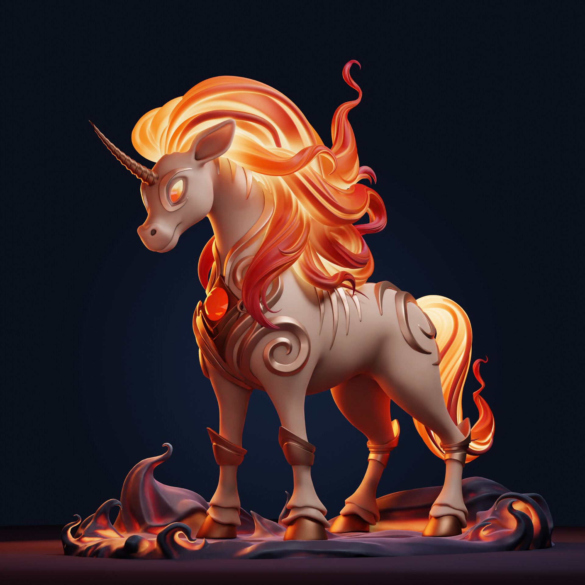 ArtStation - Fire Unicorn