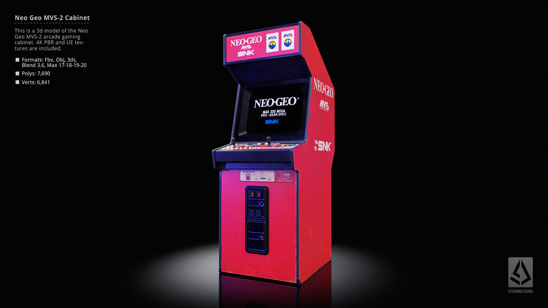 ArtStation - Neo Geo MVS-2 Upright Arcade Gaming Cabinet - Low Poly PBR UE