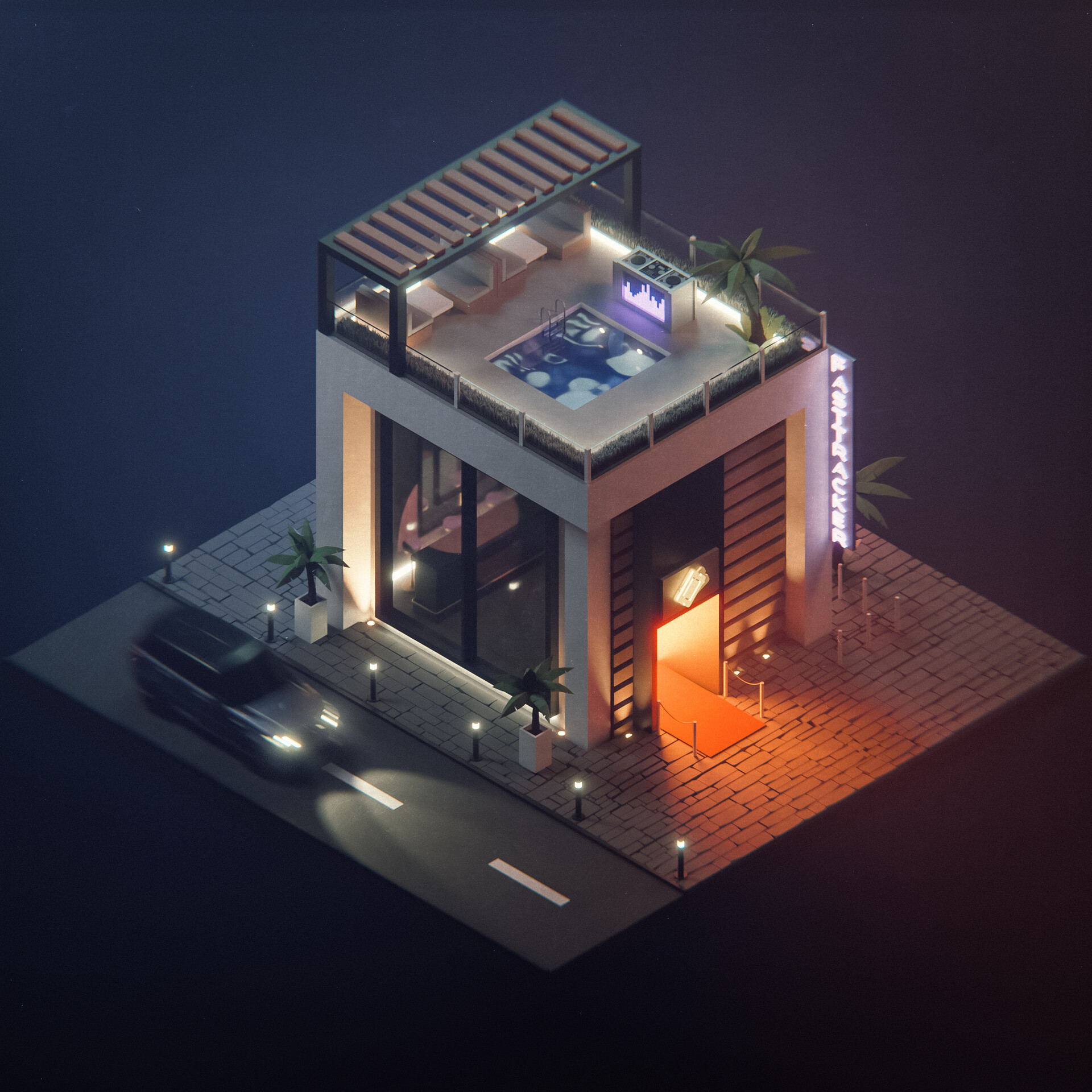 ArtStation - Nightclub Diorama