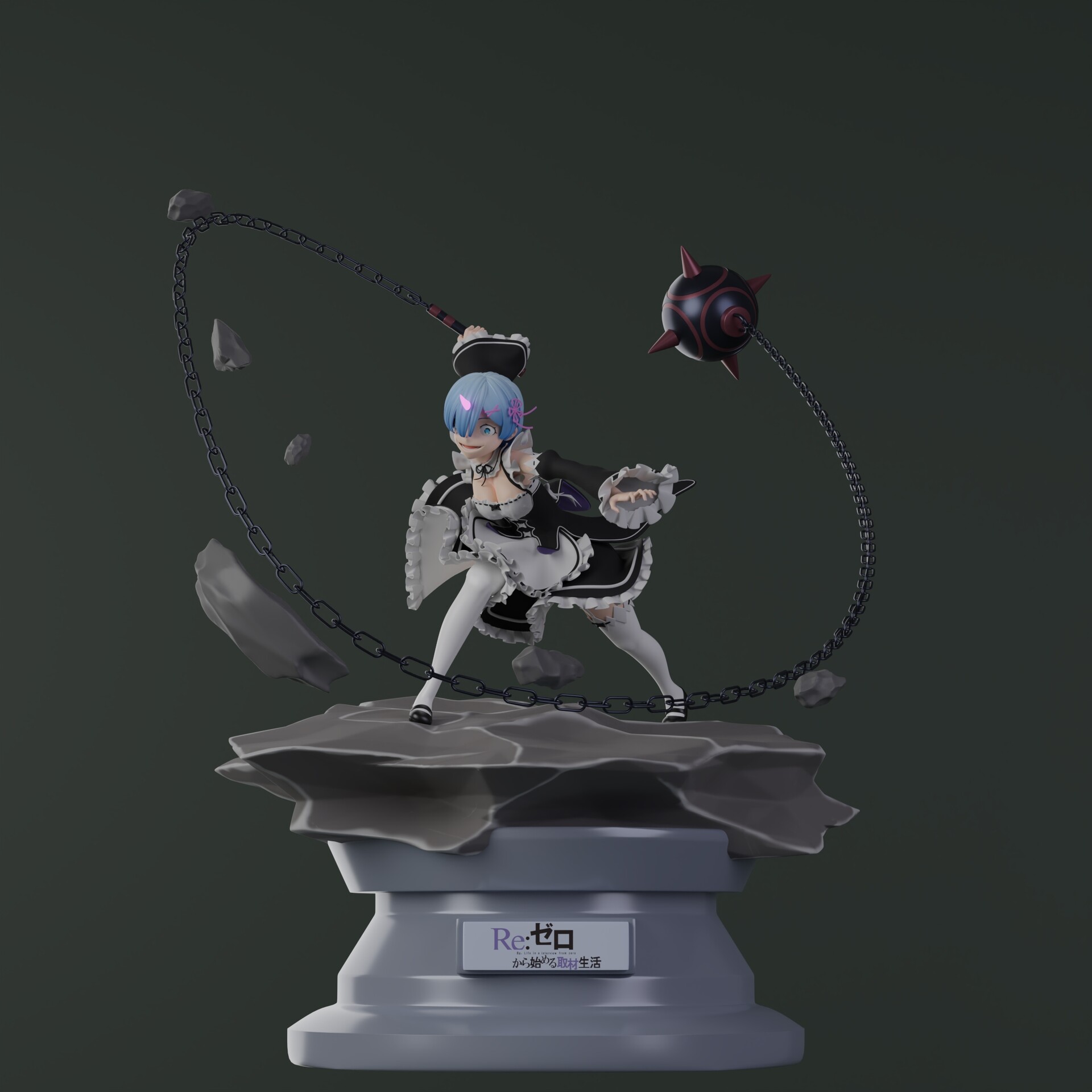 ArtStation - Re:zero Rem Oni Ver.