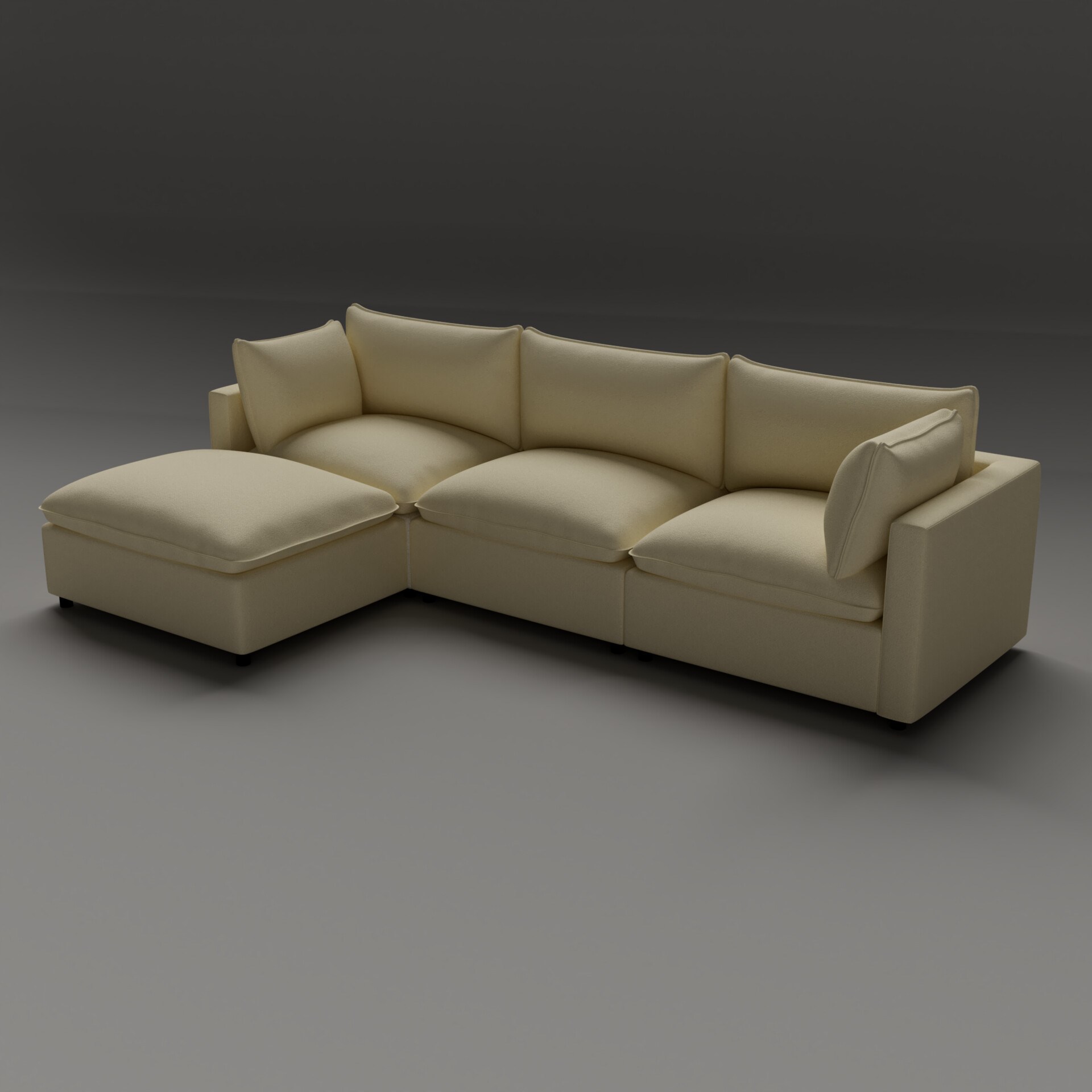ArtStation - Lotus Deep 4-Piece Reversible Sectional Sofa