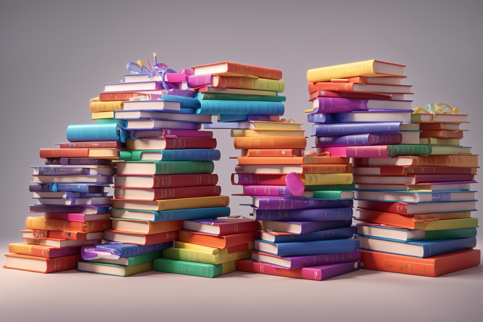 Delia Wright - Enchanted Colorful Books: A Vibrant Library