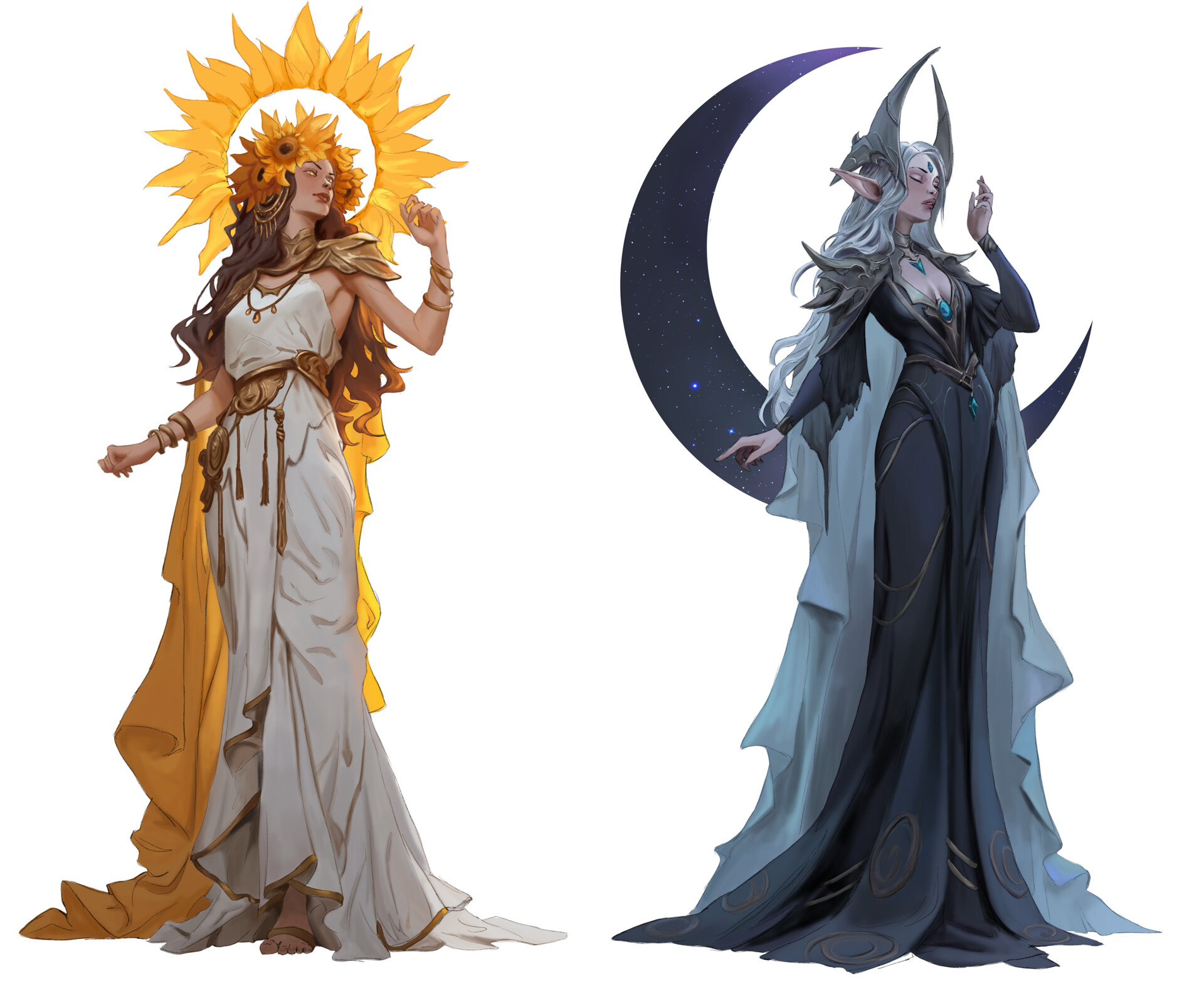 ArtStation - sun and moon concept
