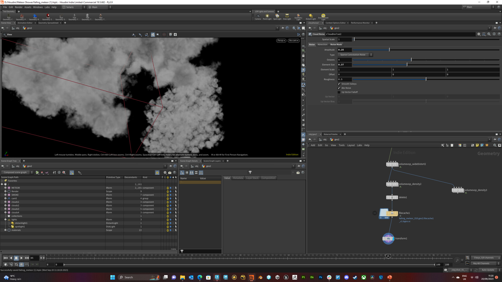 Killian Monson - Meteor Shower - Houdini pyro rendered with Karma