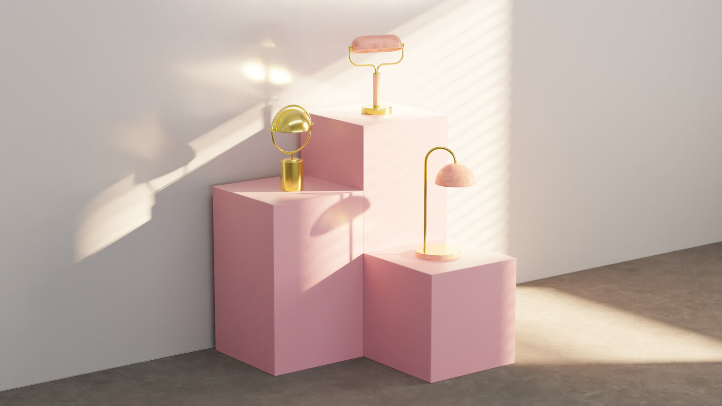 ArtStation - Golden lamps - 3D rendering