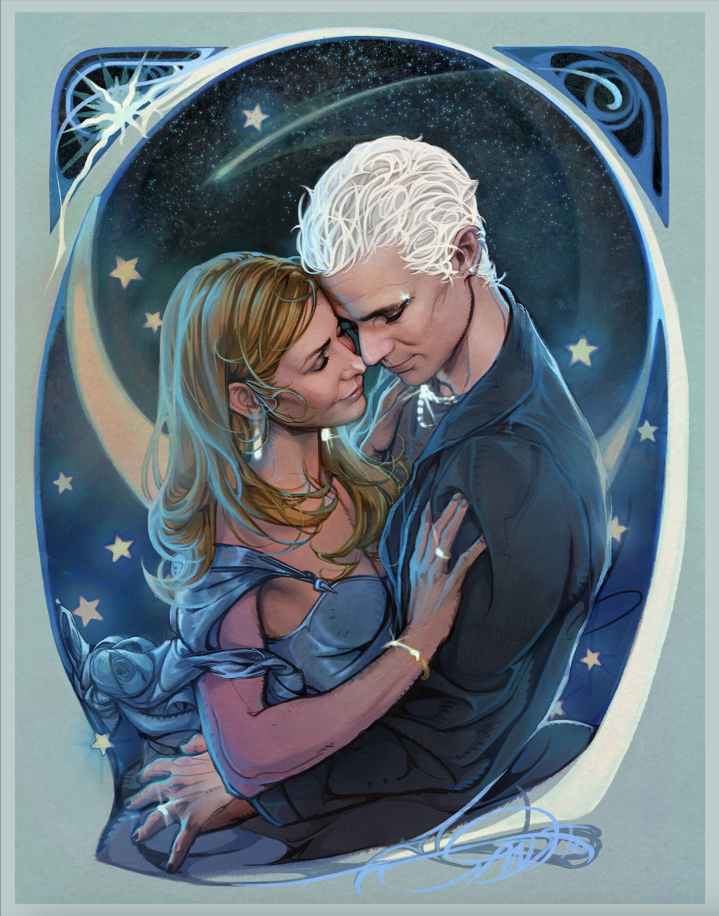 ArtStation - slow dancing under the moon and stars