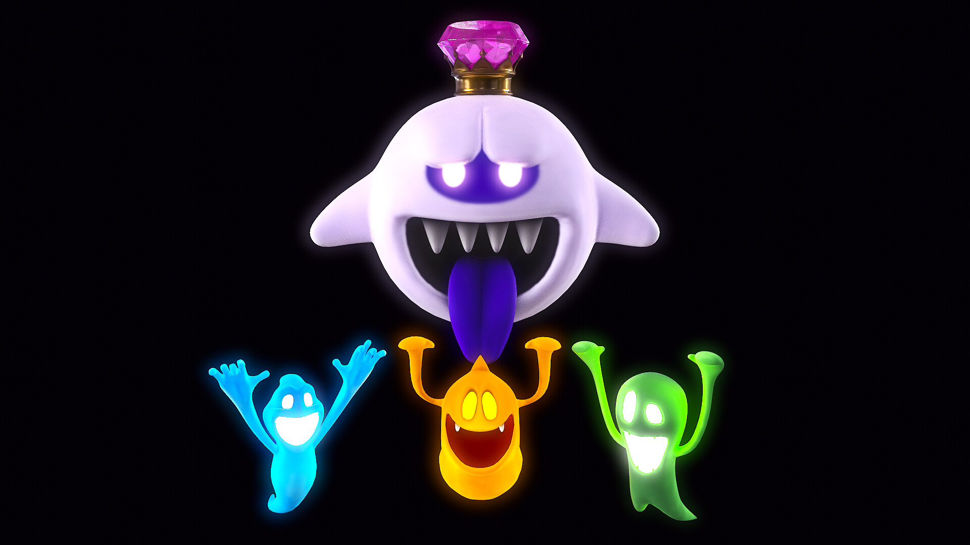 ArtStation - Luigi's Mansion - King Boo and some ghosts