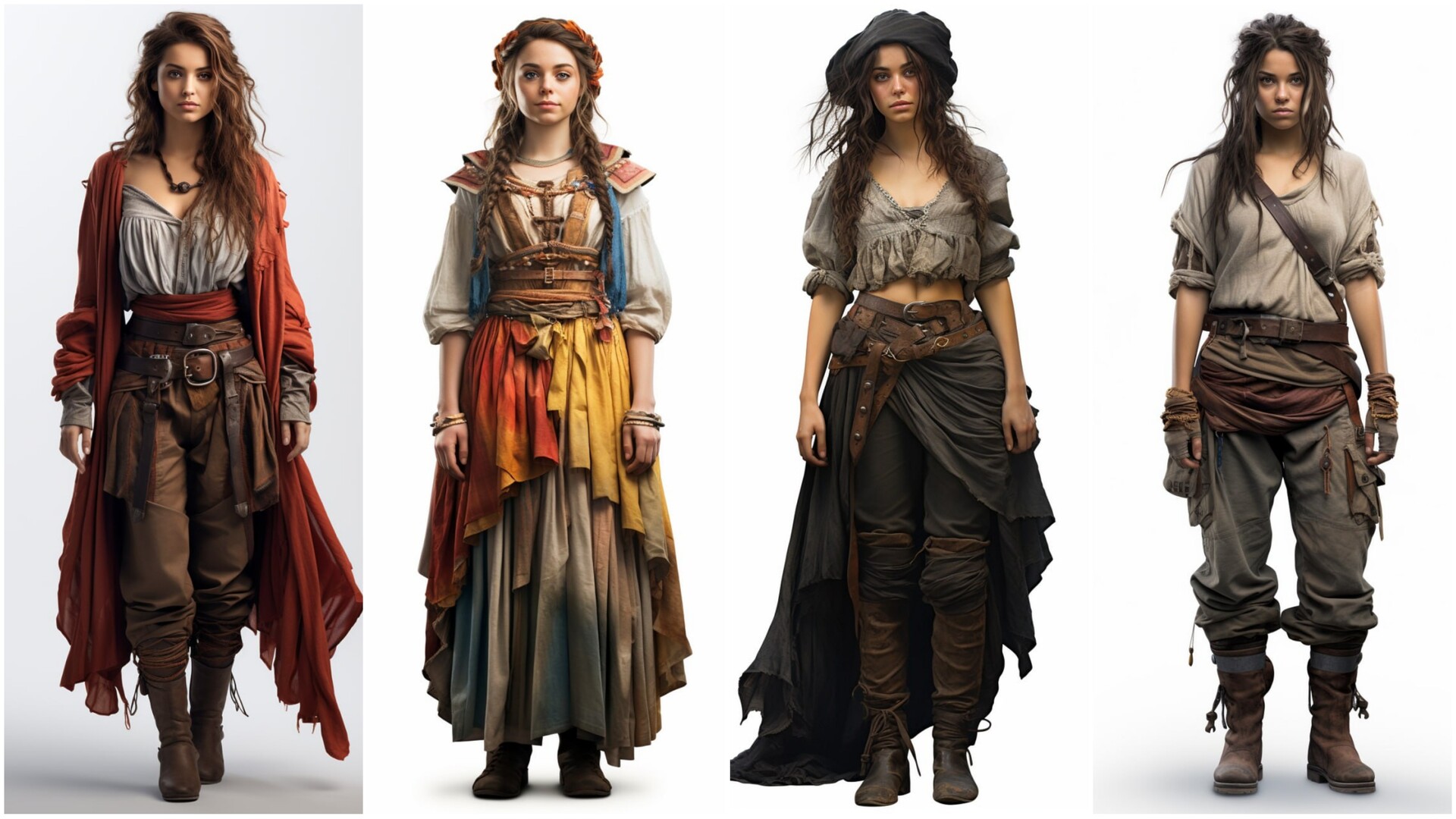 Concept Art - +330 Rustic Female Character Concept(4k)