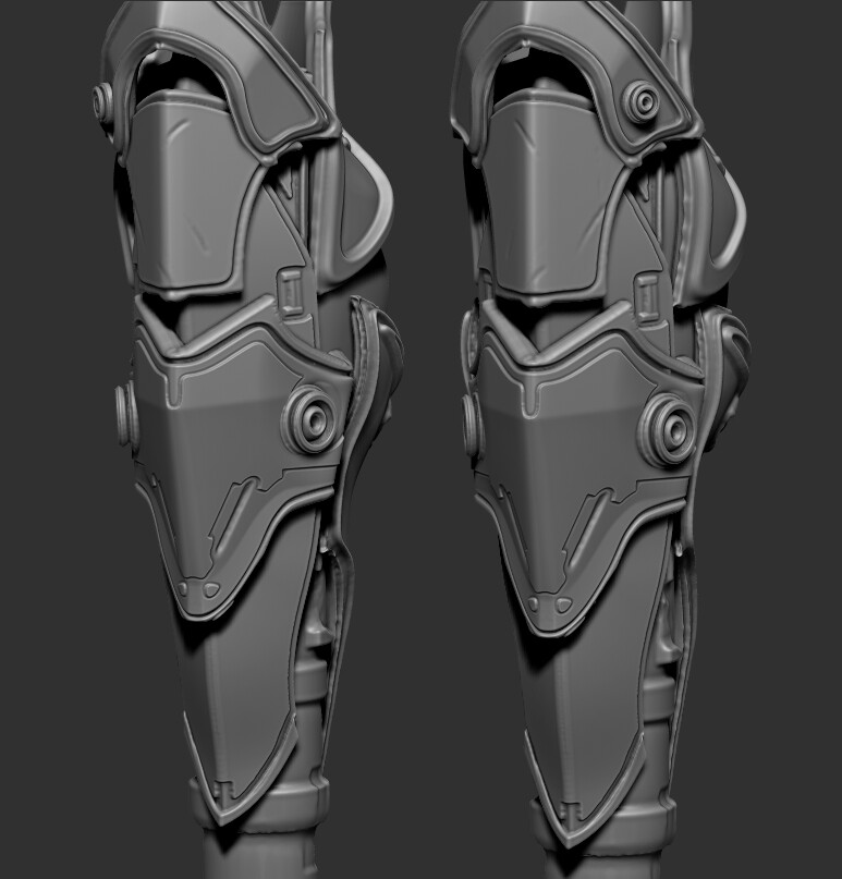 ArtStation - Futuristic Armor Plate practice "armored leg"