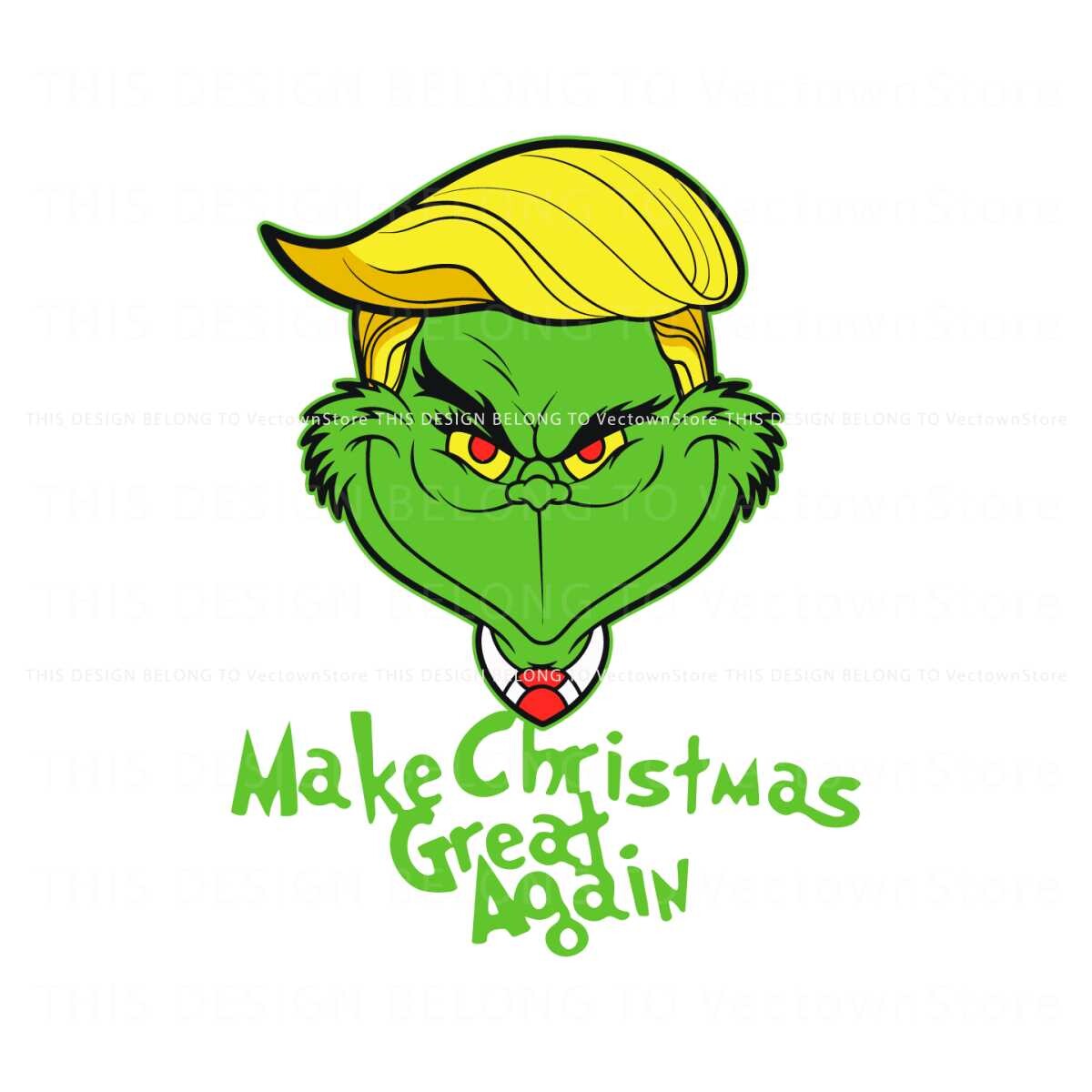 ArtStation - Make Christmas Great Again Funny Trump Grinch SVG File