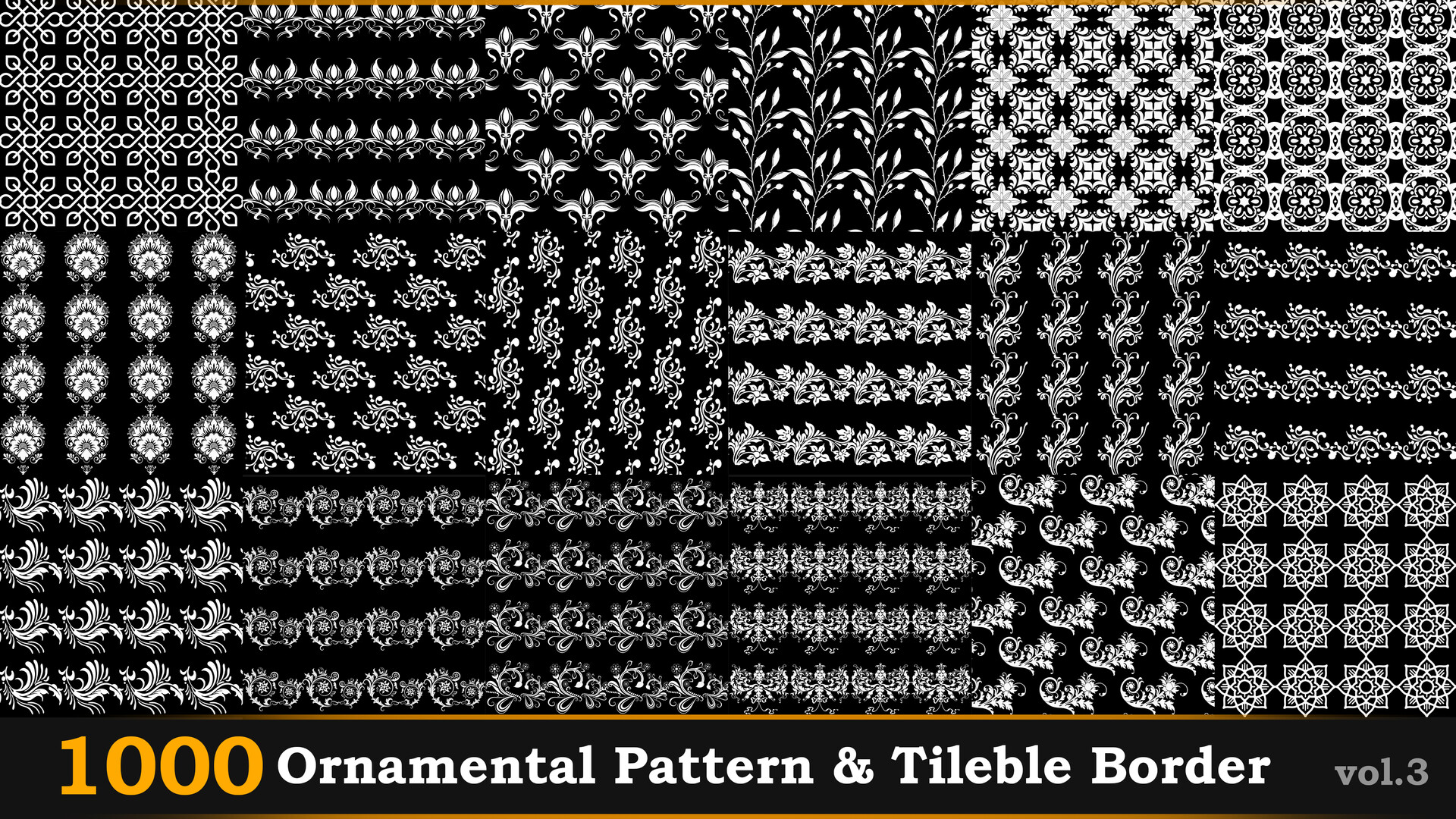 Zhax_Studio - 1000 Ornamental Alpha Patterns And Tileable Borders Vol.3