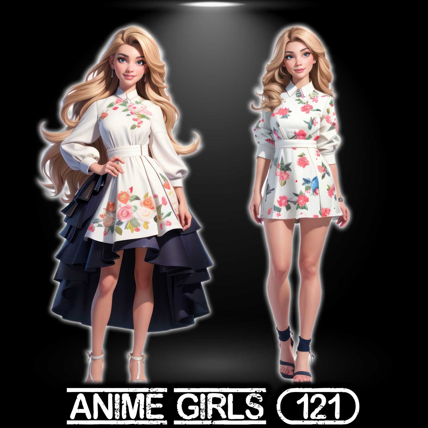 ArtStation - 200 Anime Girls (Floral Dress) Images Reference Pack - 4K ...