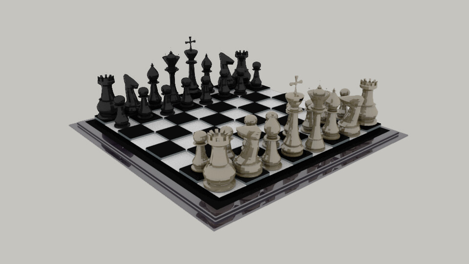 ArtStation - chess board 3D modelling