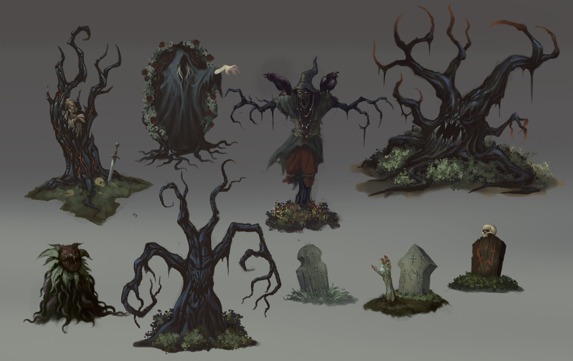 ArtStation - Haunted Forest Concepts for Atlas Miniatures