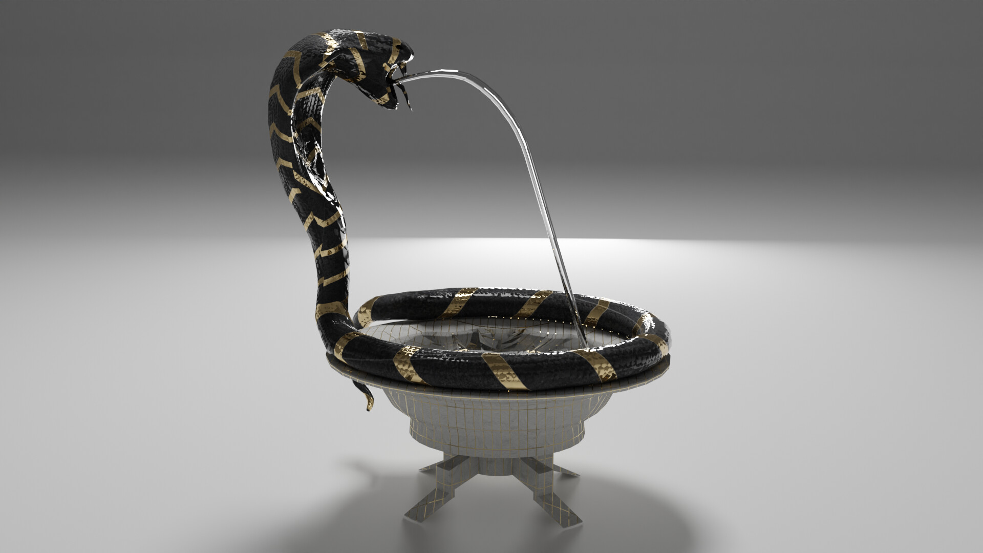 ArtStation - Fountain with a sculpture of a cobra