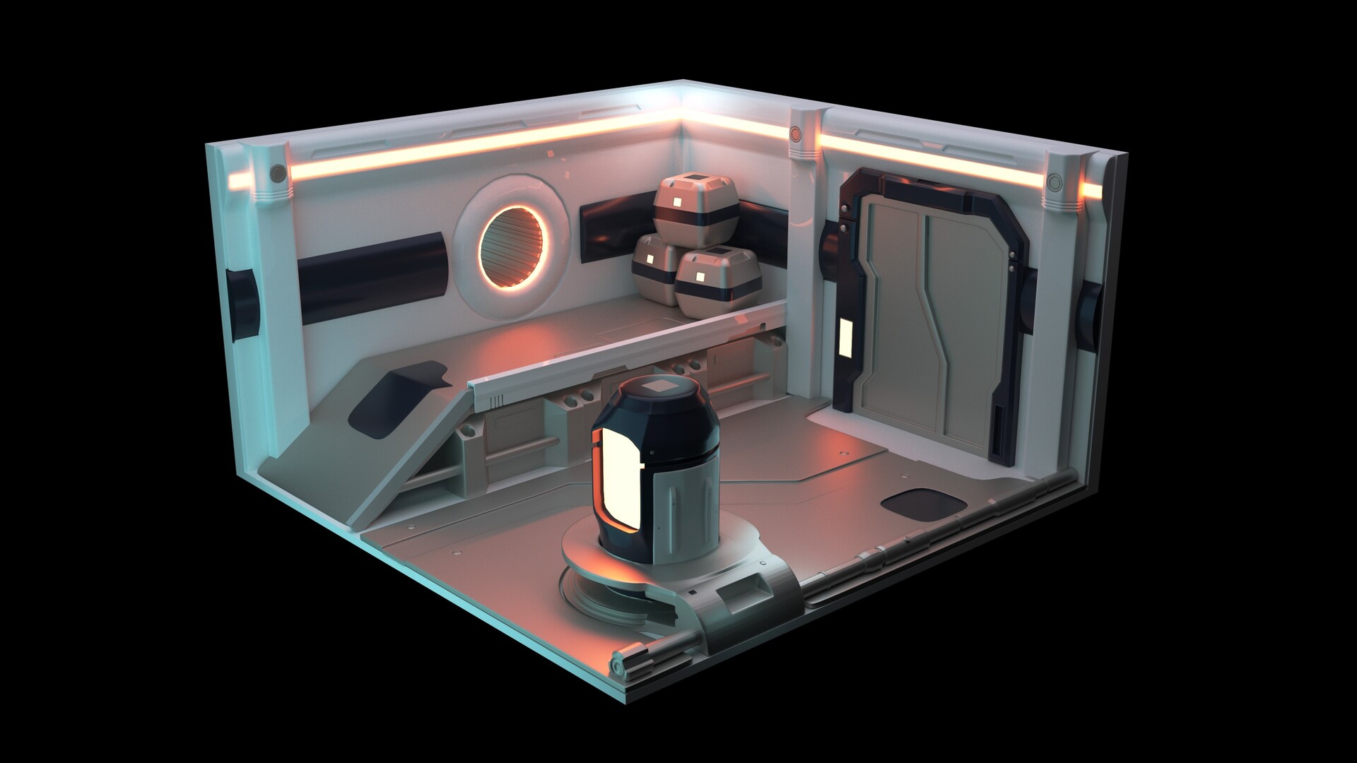 ArtStation - Isometric Sci fi Room