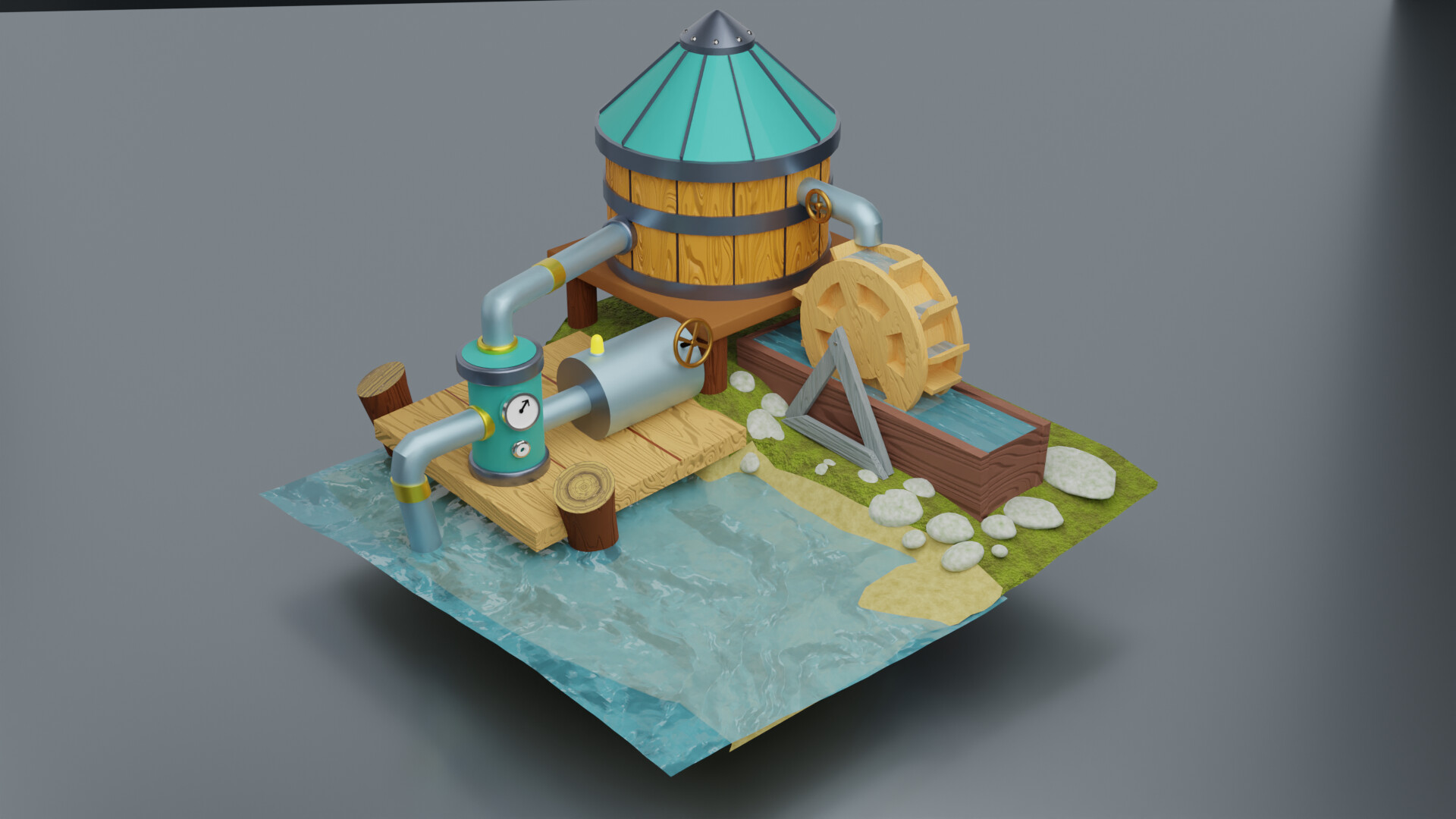 ArtStation - Pumping station - casual sketch