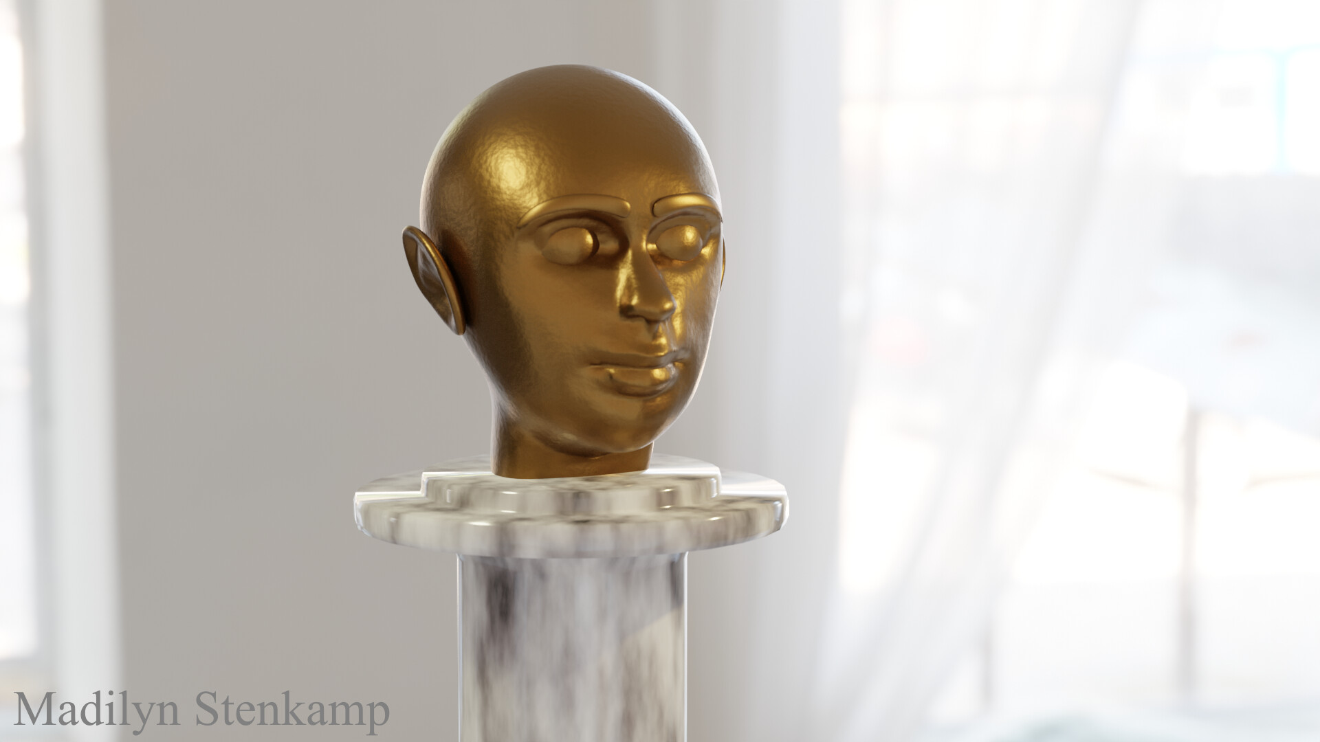 ArtStation - Bronze Head Statue