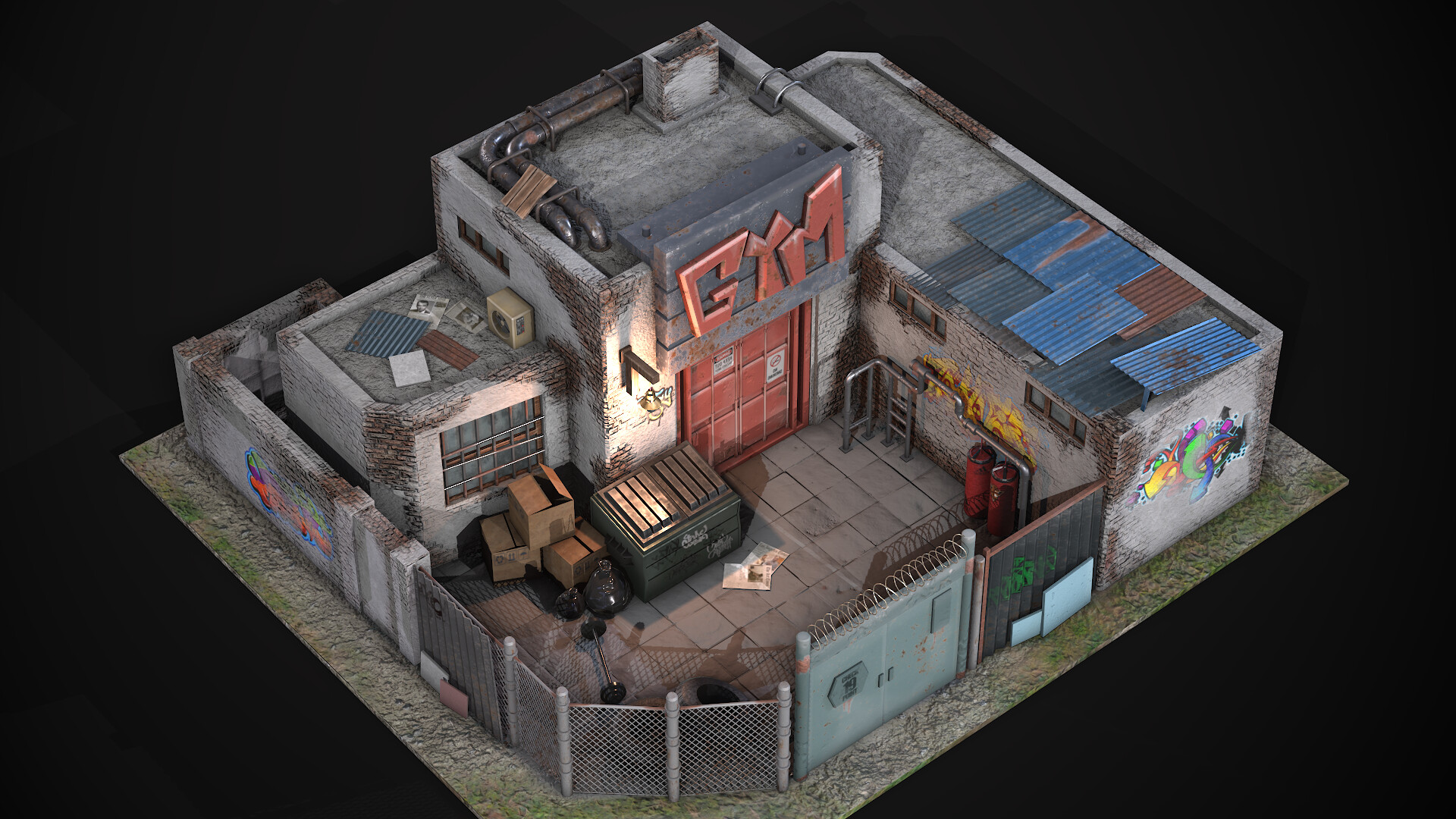 ArtStation - Rundown Gym - Diorama