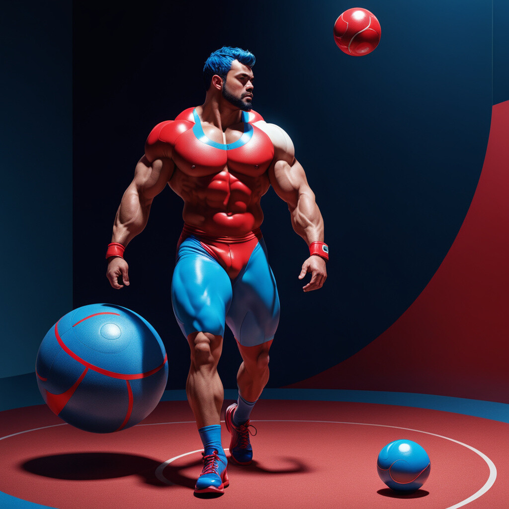 ArtStation - portrait of a sportsman with some balls