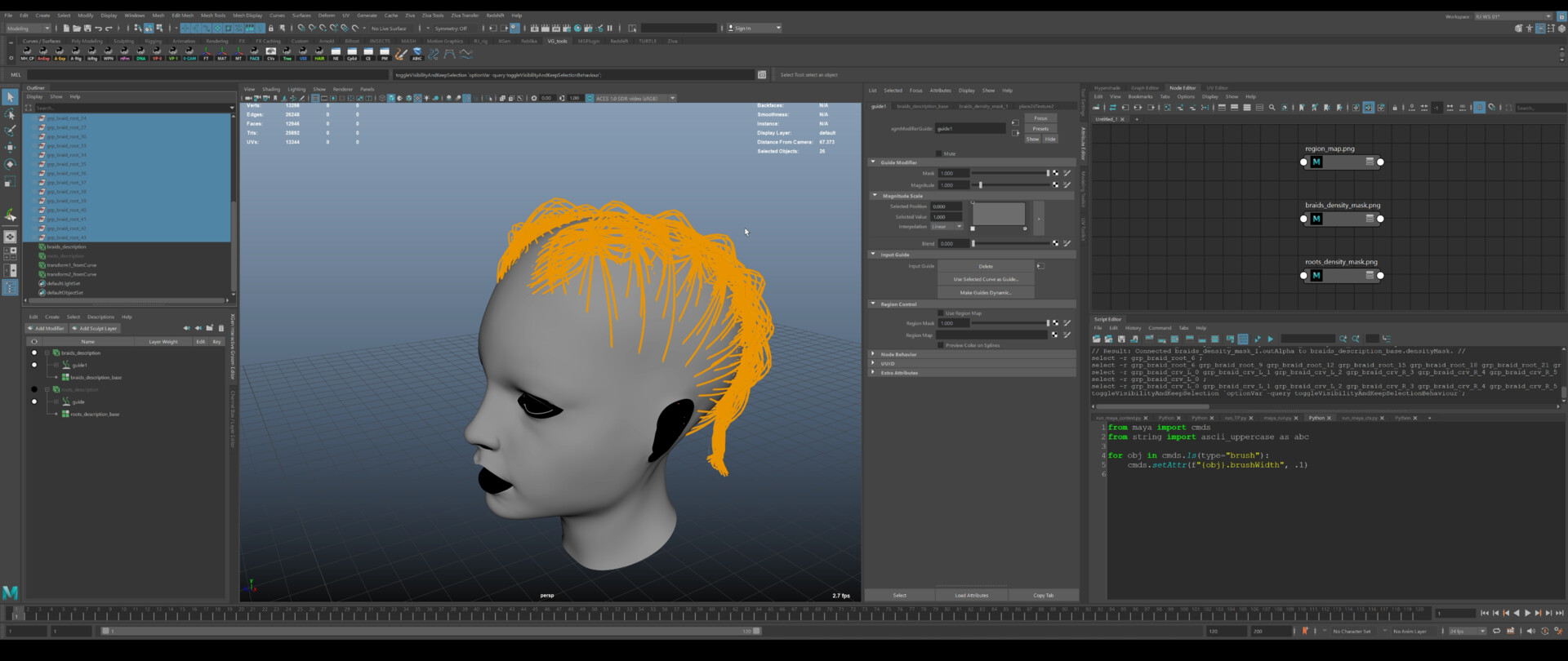 Roman Zhuk - XGen Toolkit. Fast braids modeling.