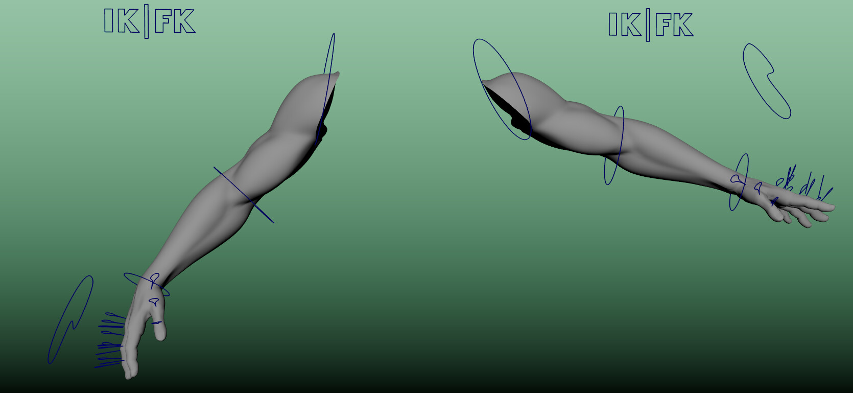 ArtStation - Hand rig for volume preservation and skinned tendons