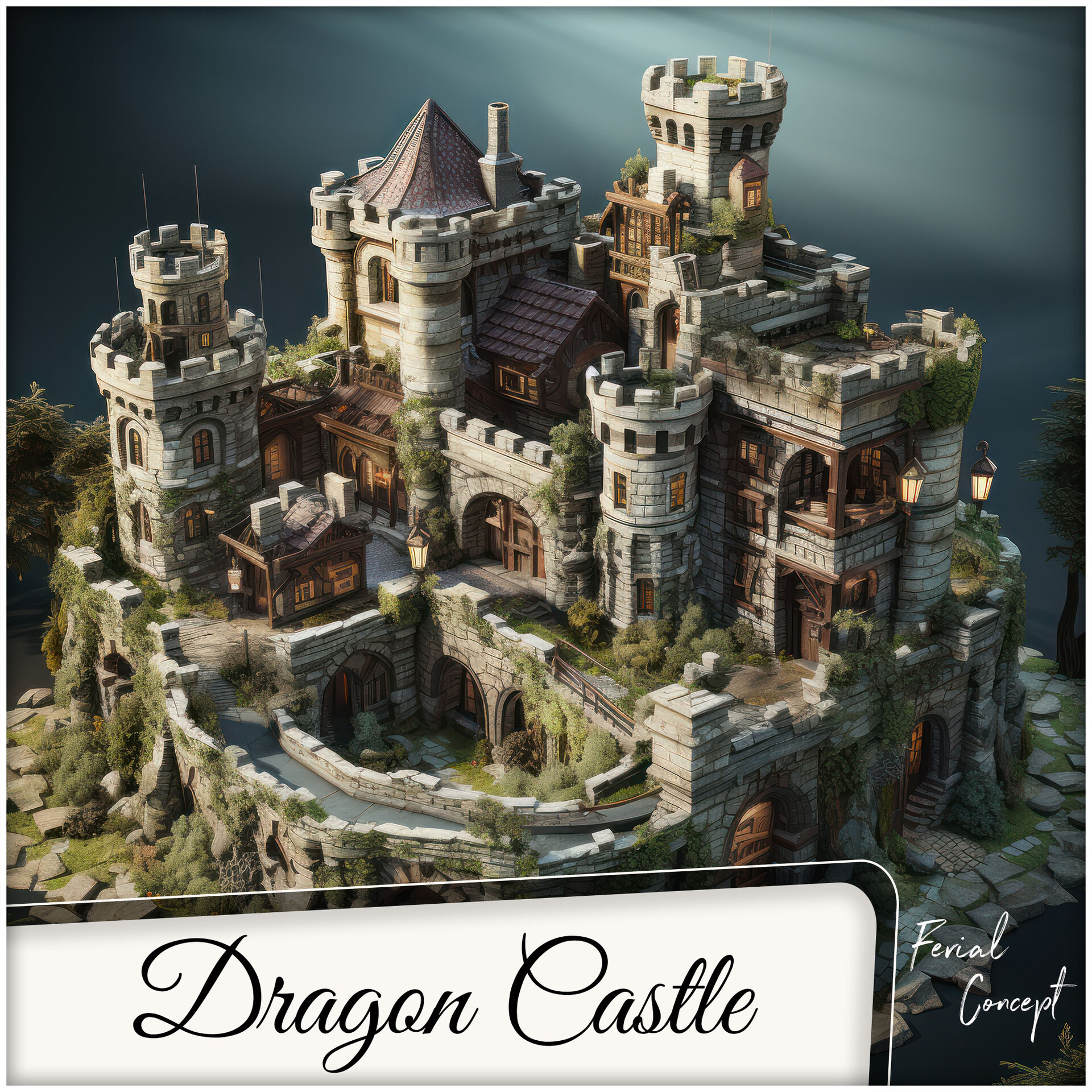 ArtStation - 🔹200 Stylized Dragon Castle Concept Reference Image Pack v.4