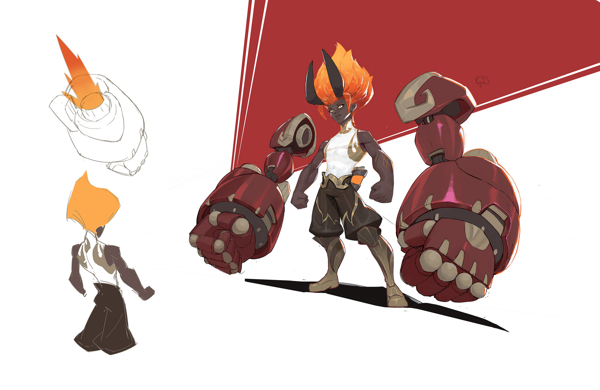 ArtStation - Fire attribute boxer 拳哥