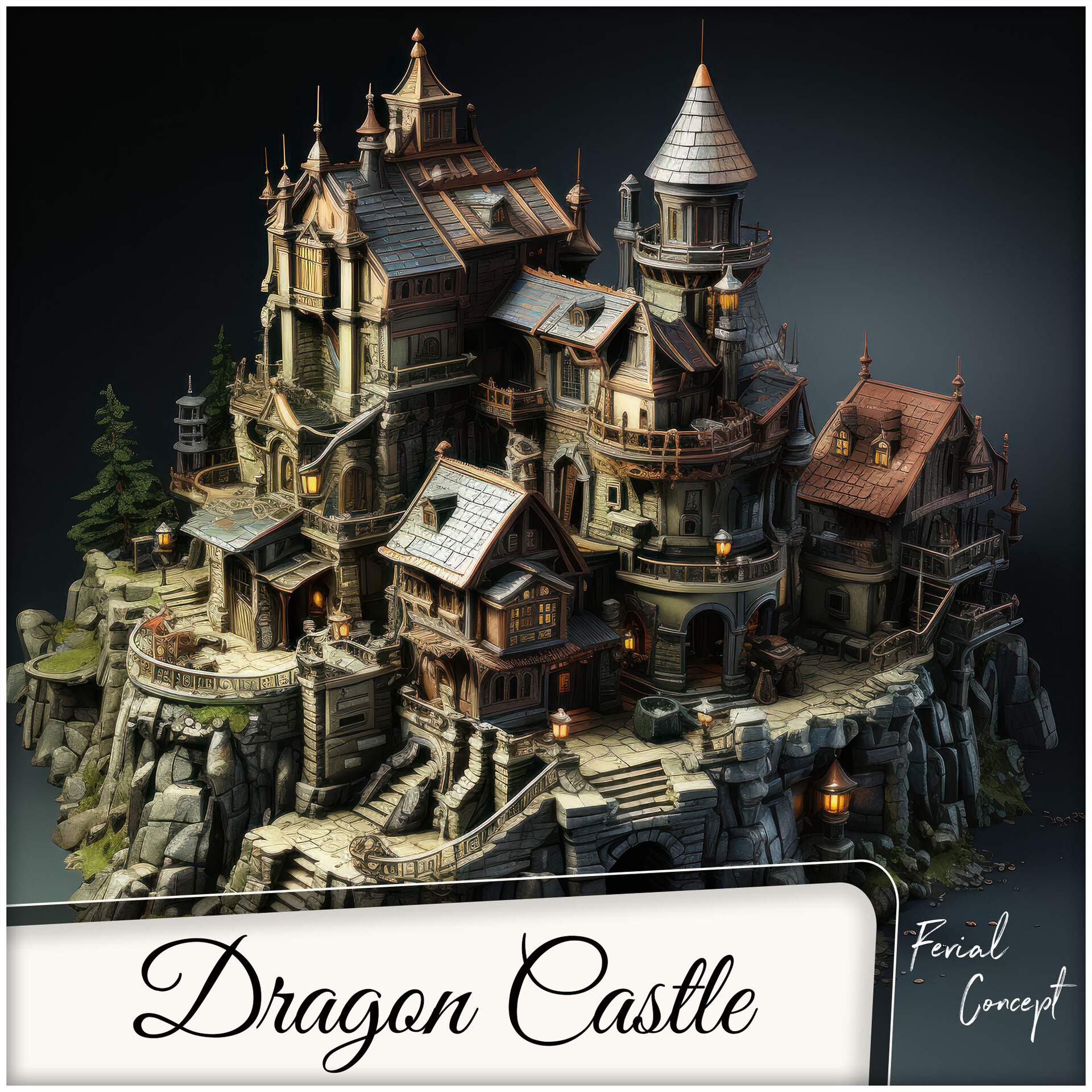 ArtStation - 🔹200 Stylized Dragon Castle Concept Reference Image Pack v.4