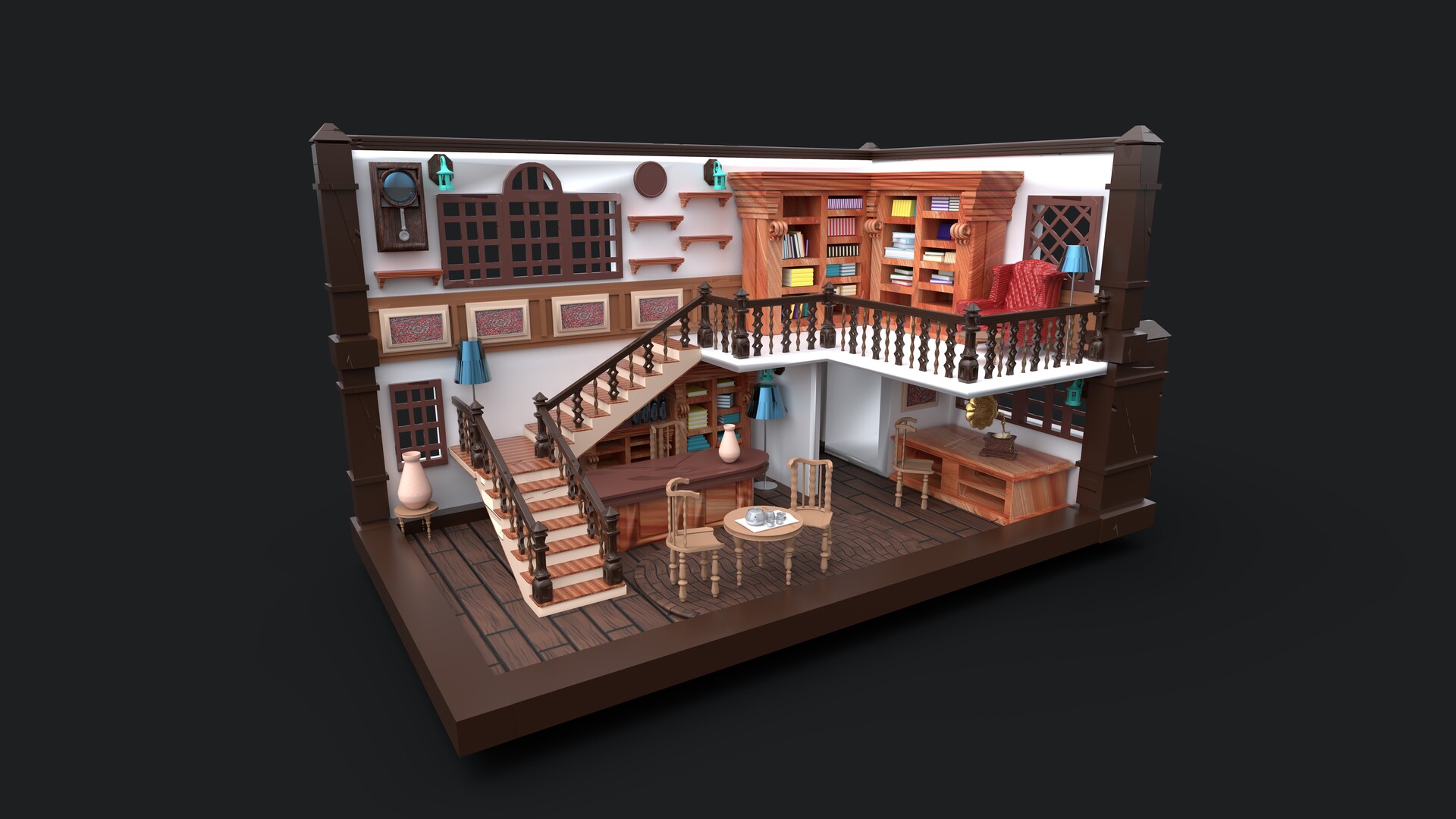 ArtStation - Interior design [PRIVATE LIBRARY ]