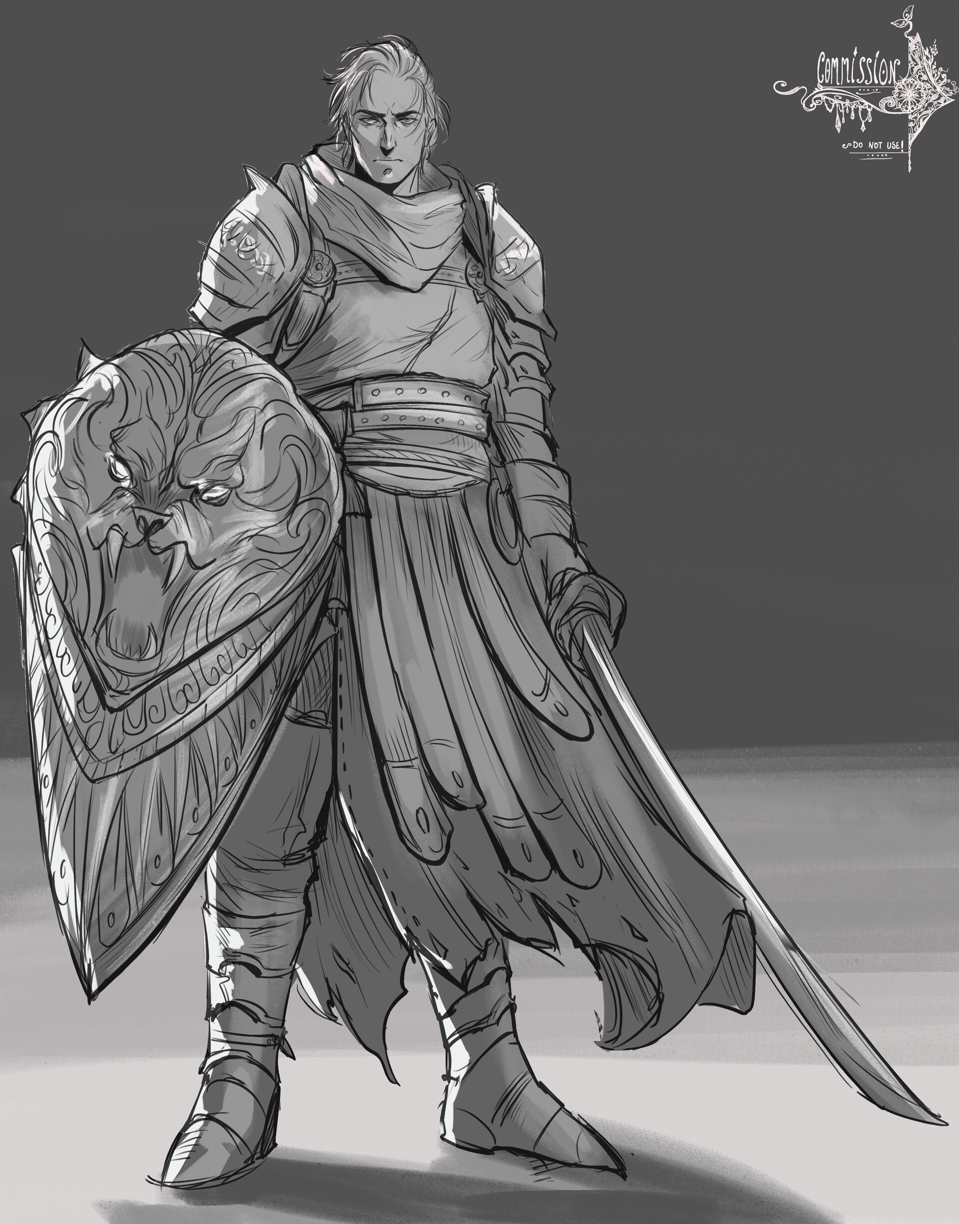 Lain Valentine - Knight of Sun - Character Concept Art Commission