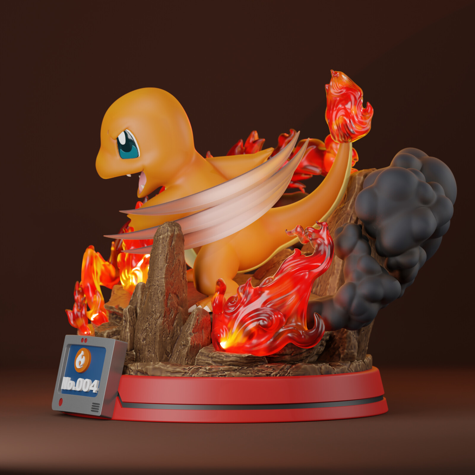 Abraham Meza - Charmander Statue - Pokémon Fanart