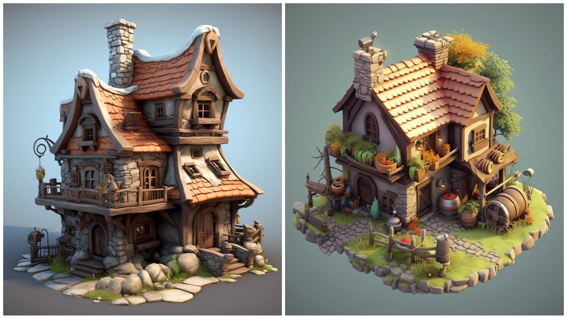 Concept Art - +280 Stylized Rustic Structure (4k) | Vol_38