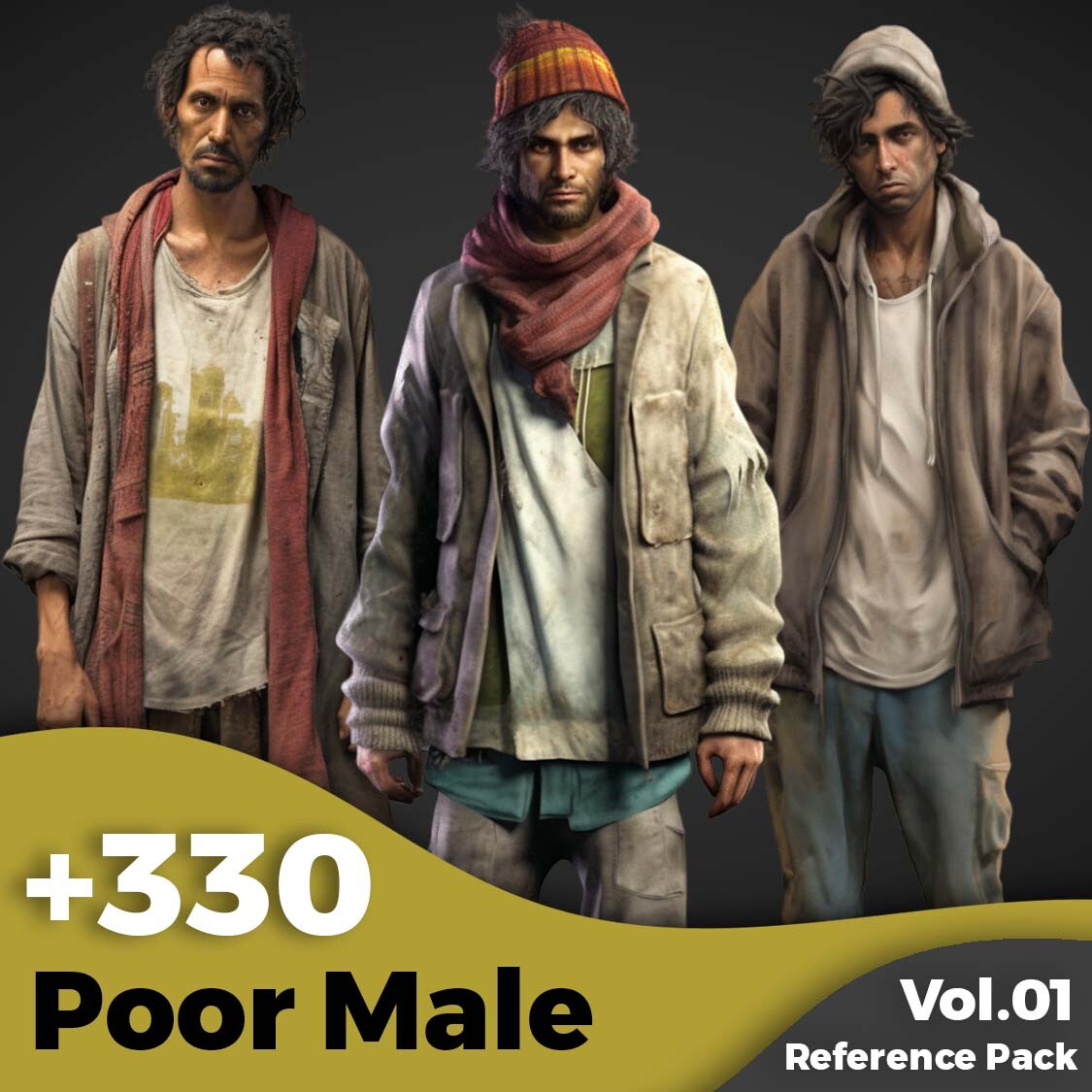 Concept Art - +330 Poor Male Character Concept(4k)