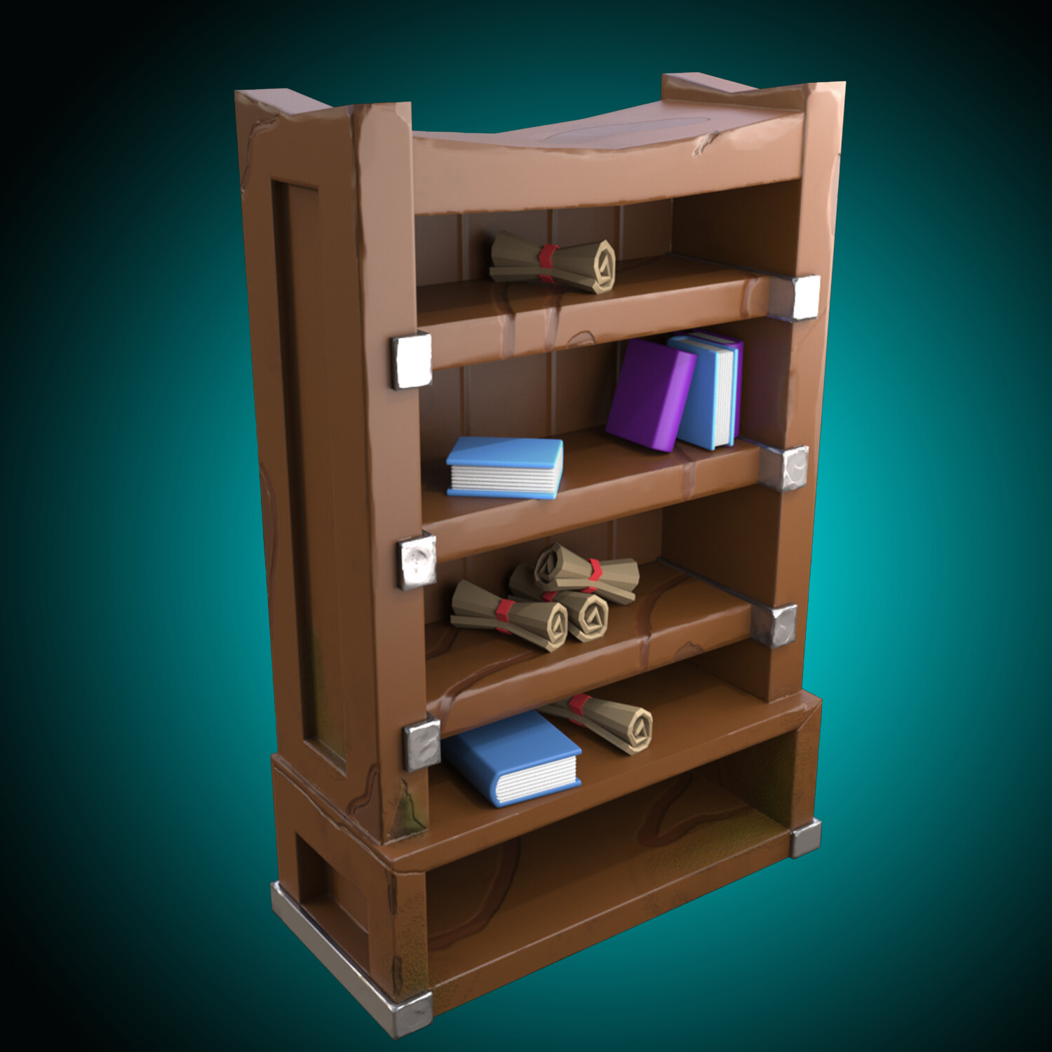 ArtStation - game ready bookshelf