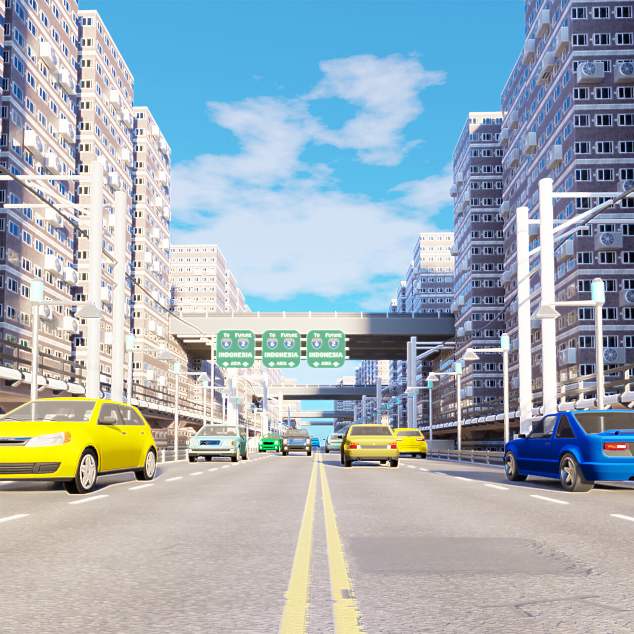 ArtStation - Regular Highway With Eastern Europe Buildings