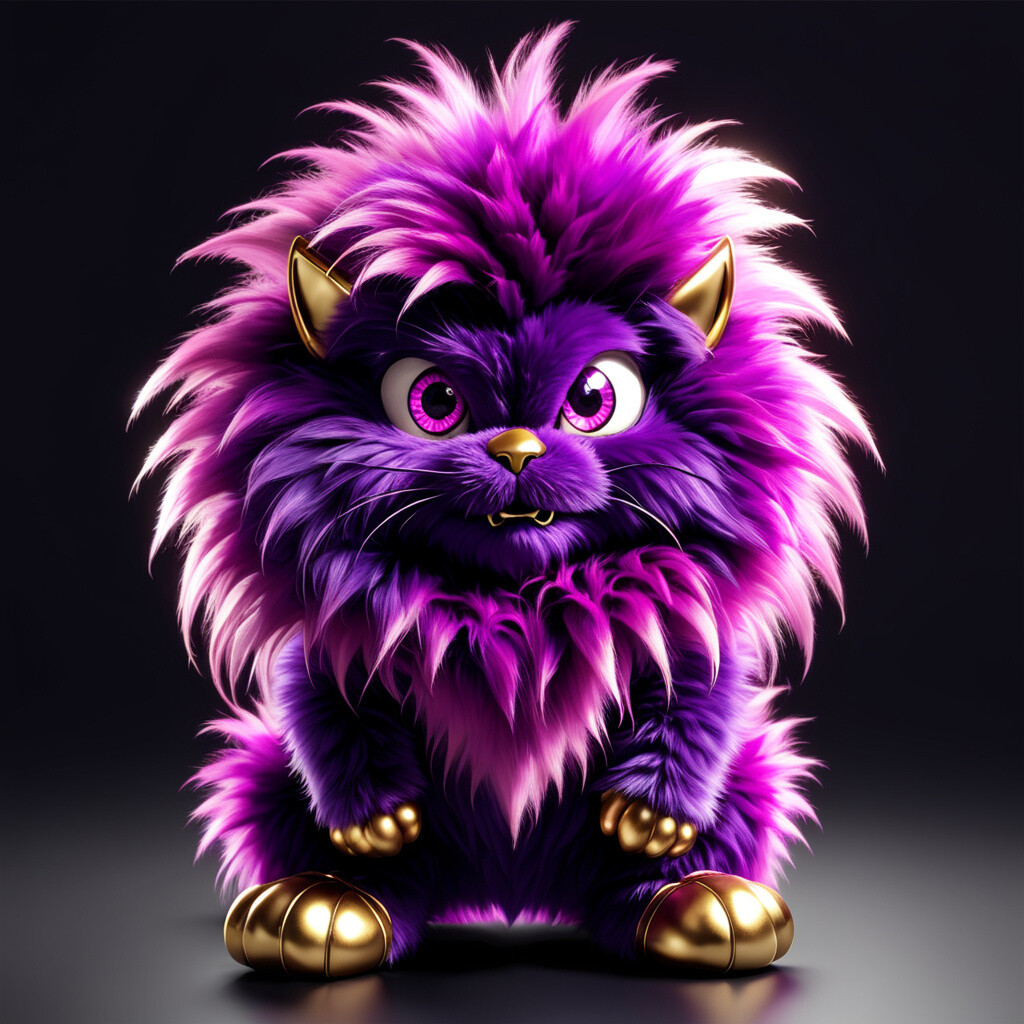 ArtStation - a sitting furry pink monster