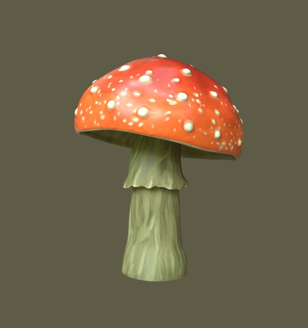 ArtStation - painterly mushroom (texture work)