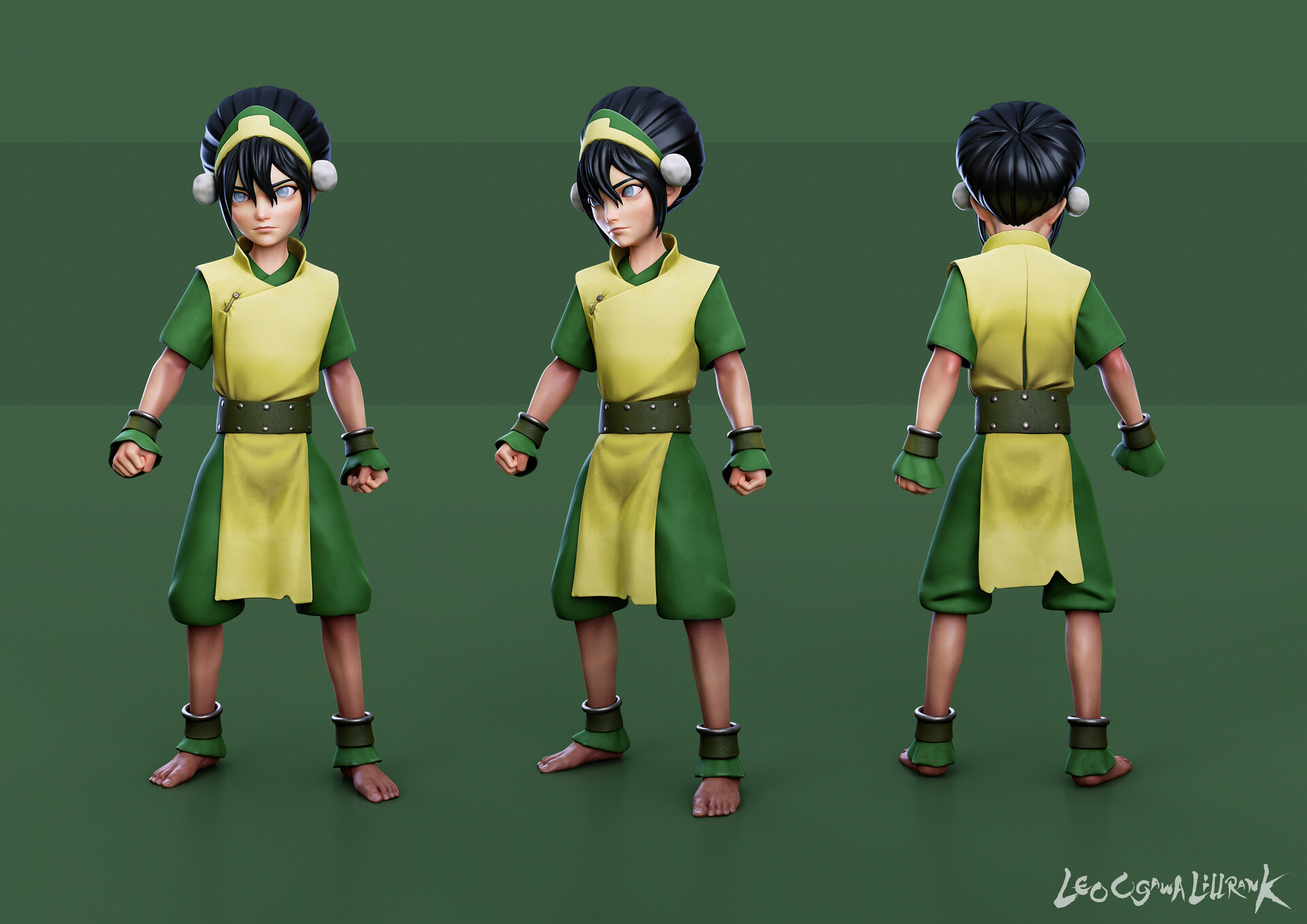 Leo Ogawa Lillrank Portfolio - Toph Beifong | 3D Fan Art