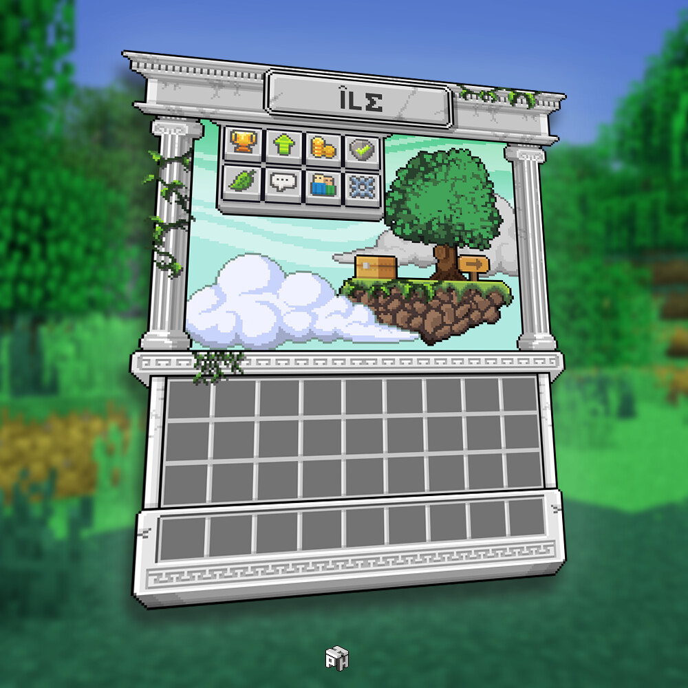 HonnV - [Minecraft] Skyblock Main Menu Custom GUI, Ancient Greek themed