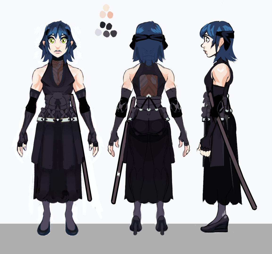 ArtStation - Cute Samurai Girl Character Design_