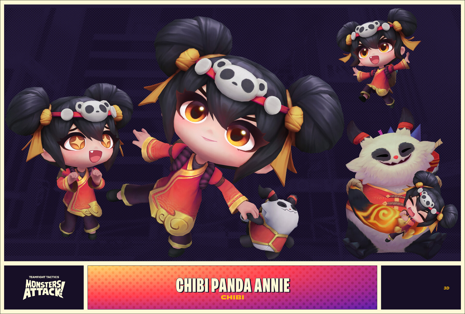Kudos Productions - Teamfight Tactics | Set8 Monsters Attack | Chibi Panda Annie & Finisher