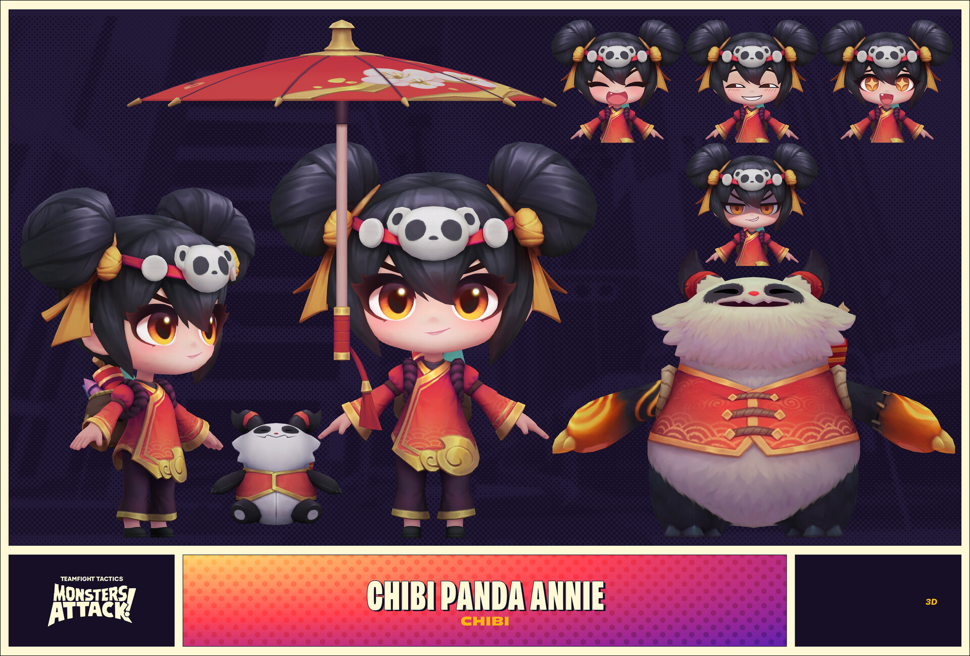 Kudos Productions - Teamfight Tactics | Set8 Monsters Attack | Chibi Panda Annie & Finisher