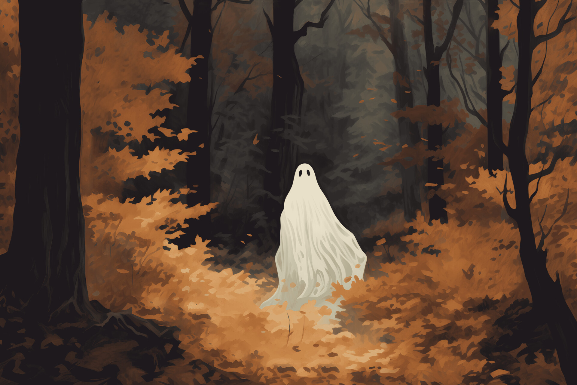 ArtStation - A ghost in the fall woods №2
